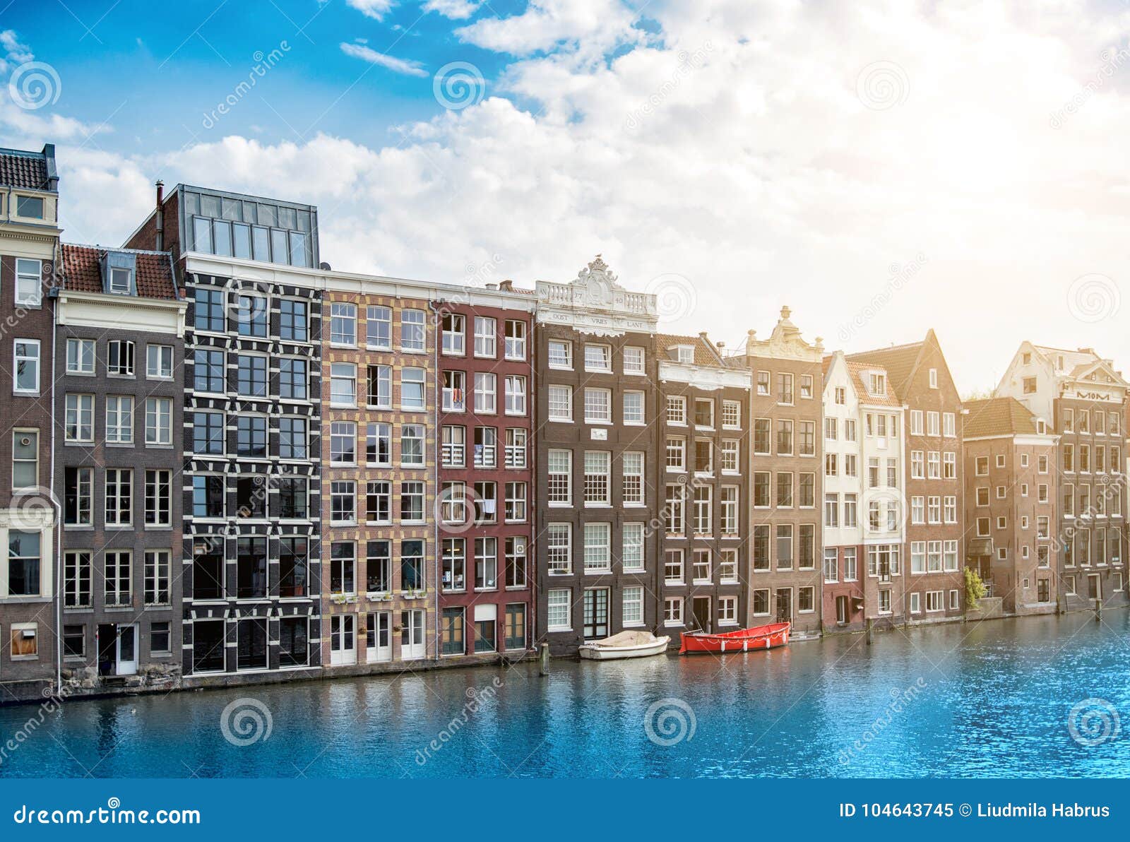 Traditional Dutch Architecture on the Background of a Morning Blue Sky ...