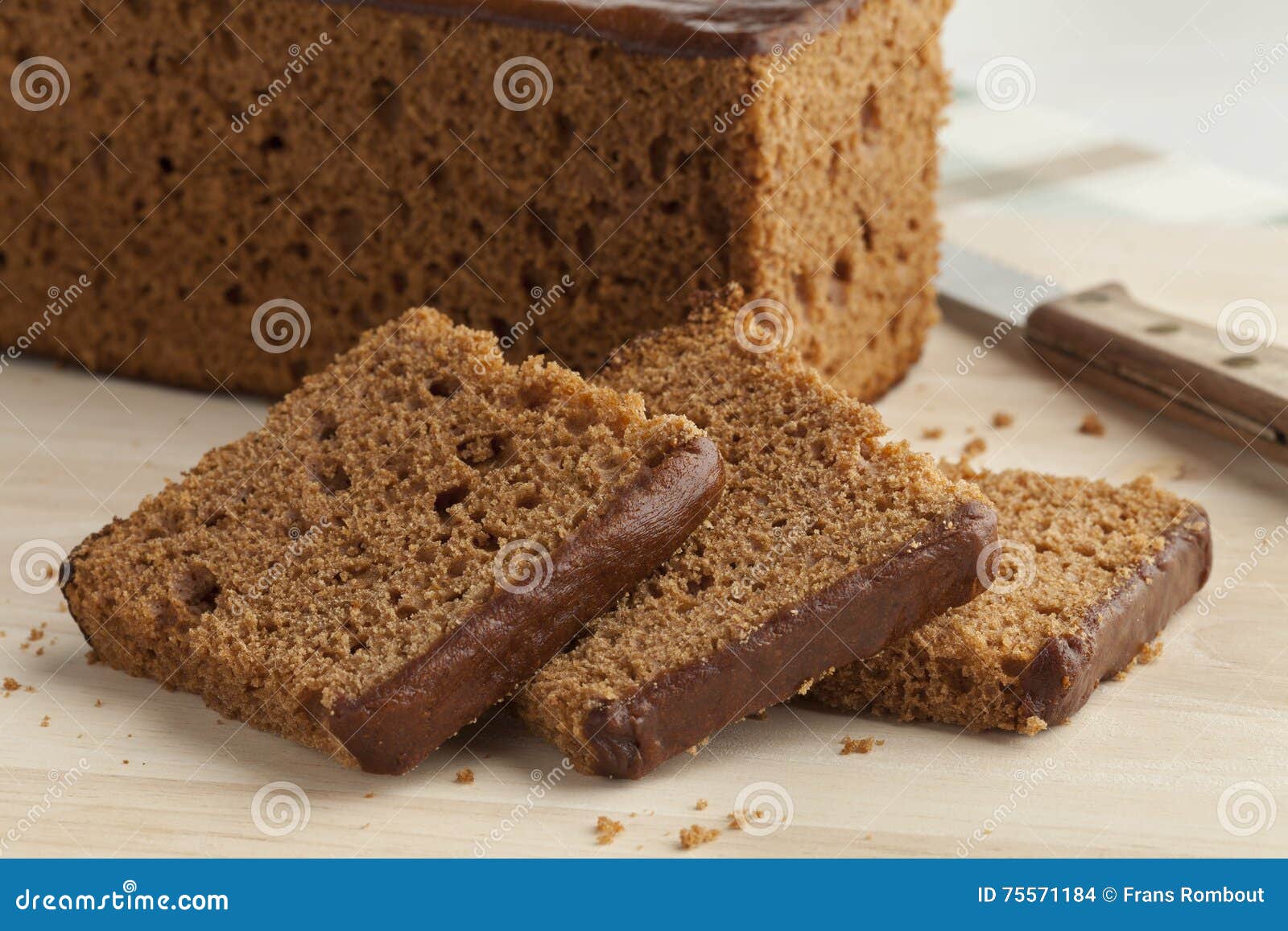 Traditional Dutch Breakfast Cake and Slices Stock Photo - Image of ...