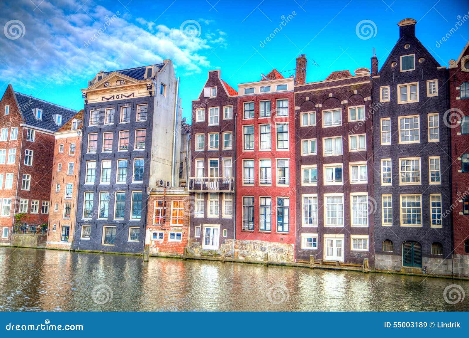 Traditional Dutch Buildings . Canal in Amsterdam Stock Image - Image of ...