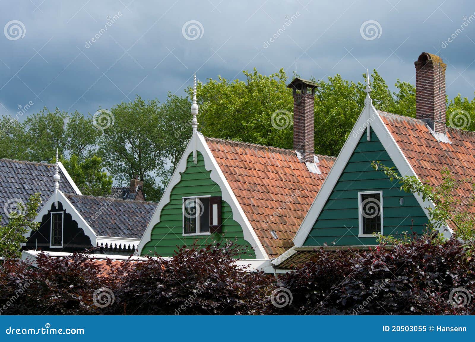 Traditional dutch houses stock image. Image of countryside - 20503055