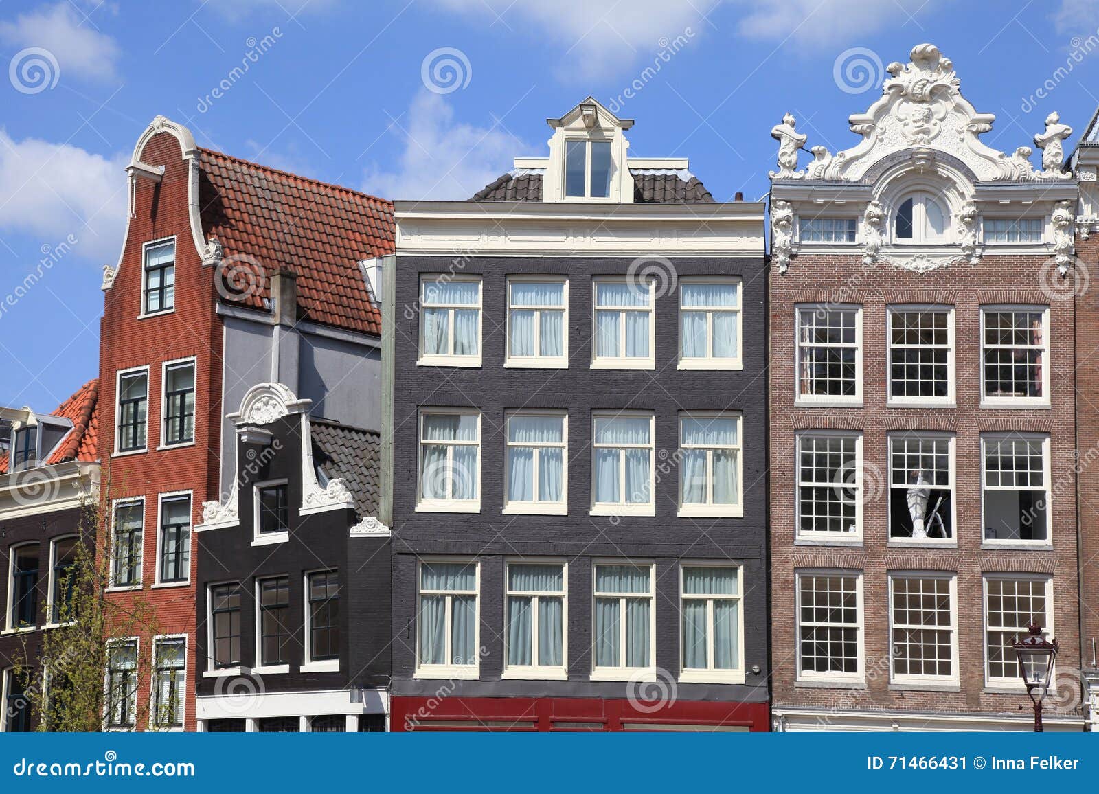 Traditional Dutch Medieval Buildings in Amsterdam Stock Image - Image ...