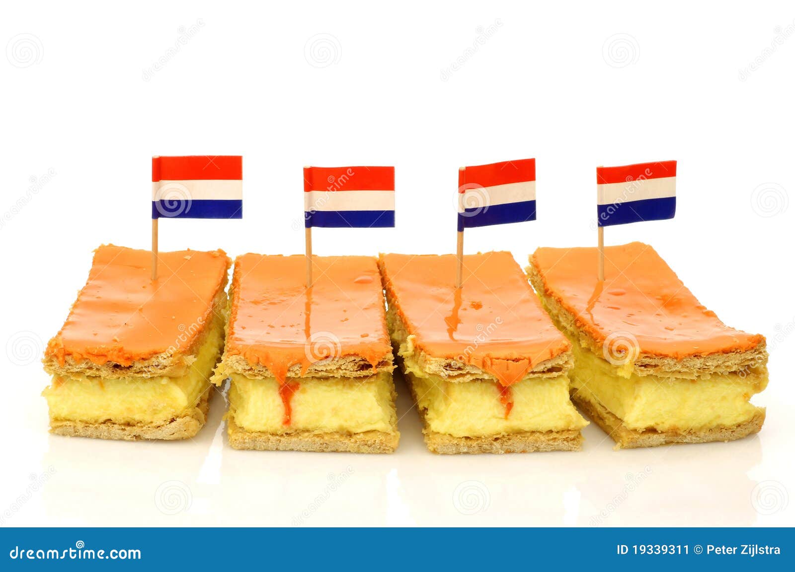 Traditional Dutch Pastry Called Tompouce Stock Image - Image of orange ...