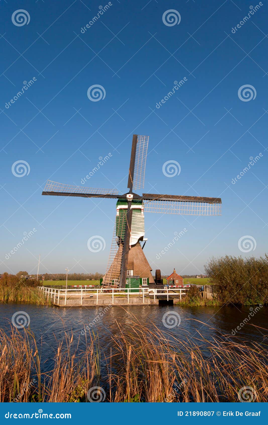 Traditional Dutch windmill stock image. Image of polder - 21890807