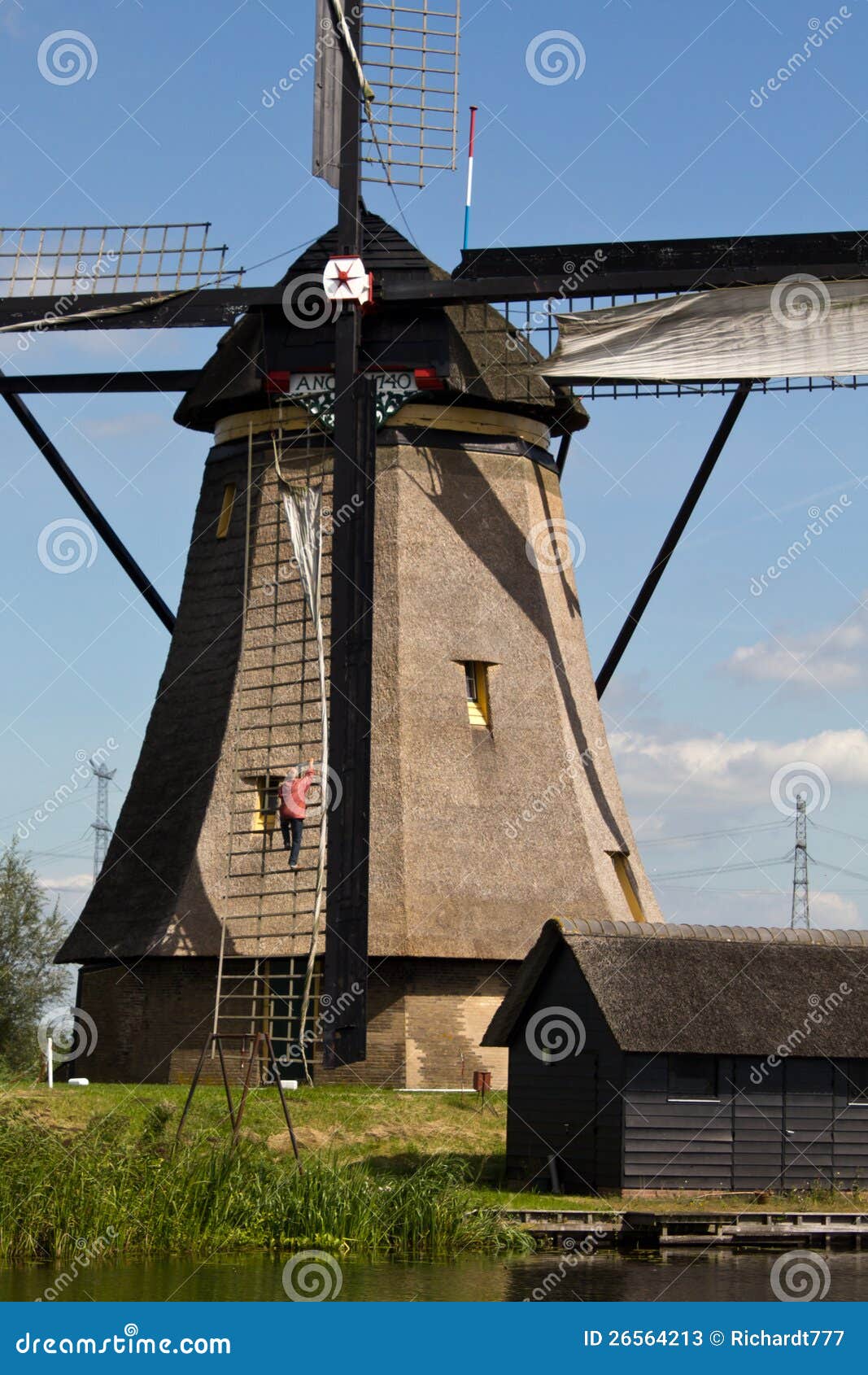Traditional Dutch Windmill stock image. Image of unesco - 26564213