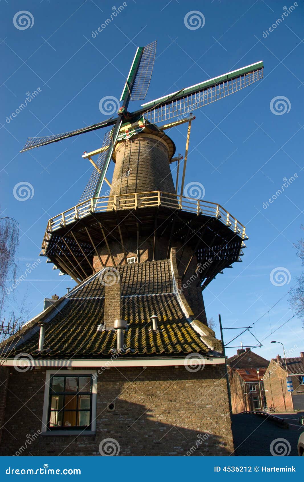 Traditional Dutch Windmill in the City of Delft Stock Photo - Image of ...