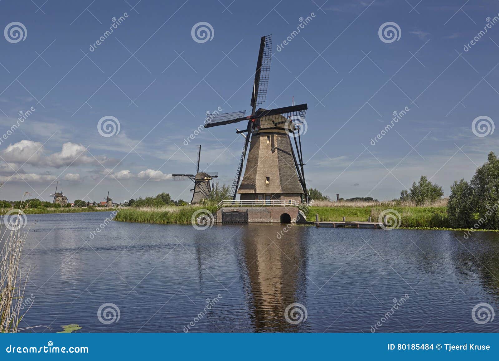 Traditional Dutch Windmill in Famous Kinderdijk, the Netherlands Stock ...