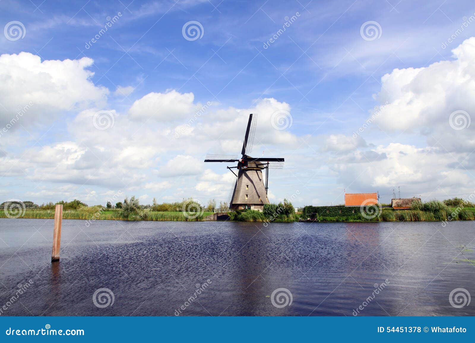 Traditional Dutch Windmill in the Netherlands Stock Photo - Image of ...