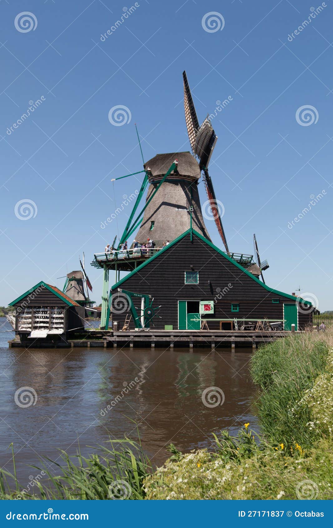 Traditional Dutch Windmills Editorial Photography - Image of historic ...