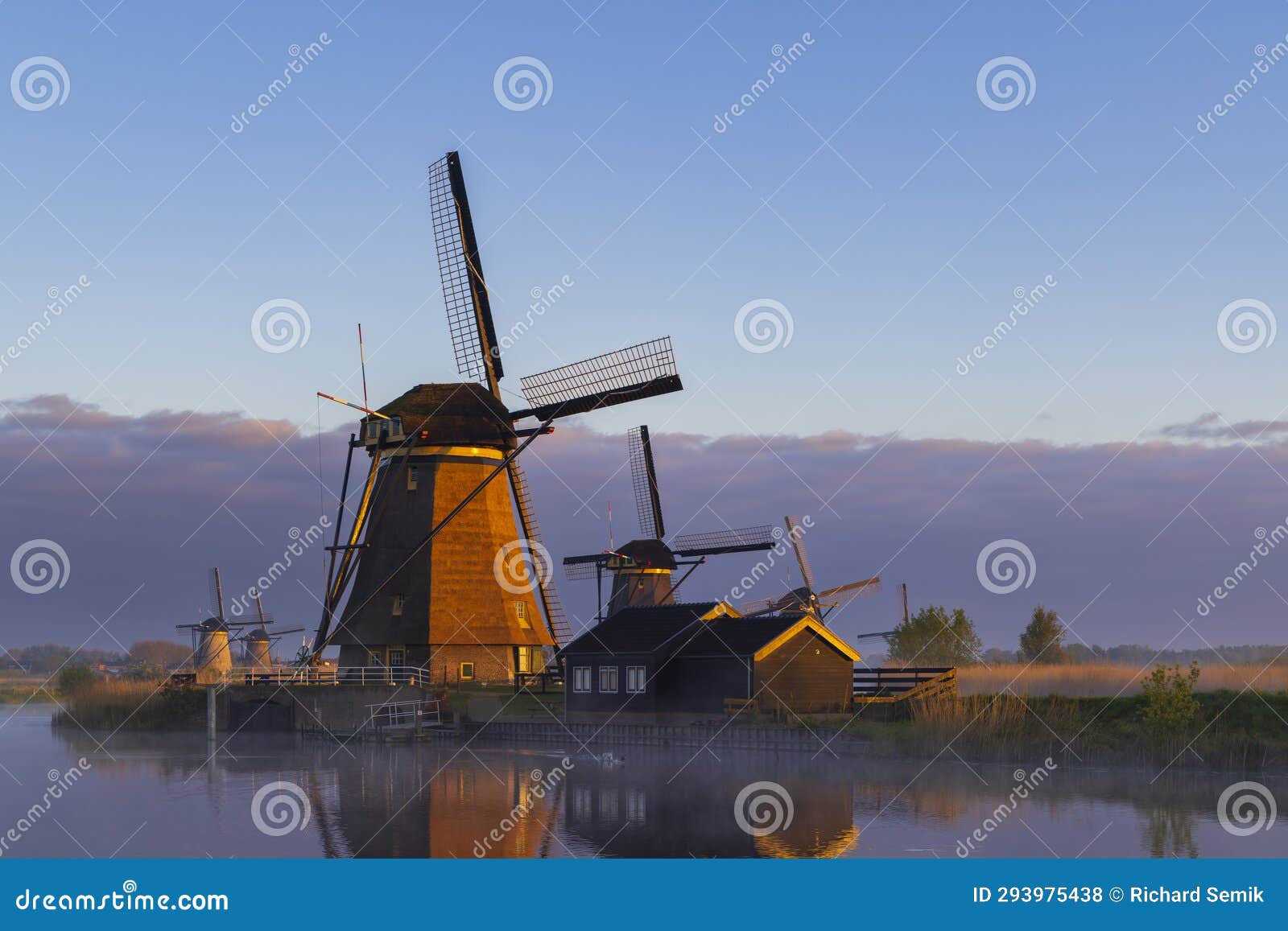Traditional Dutch Windmills in Kinderdijk - Unesco Site, the ...