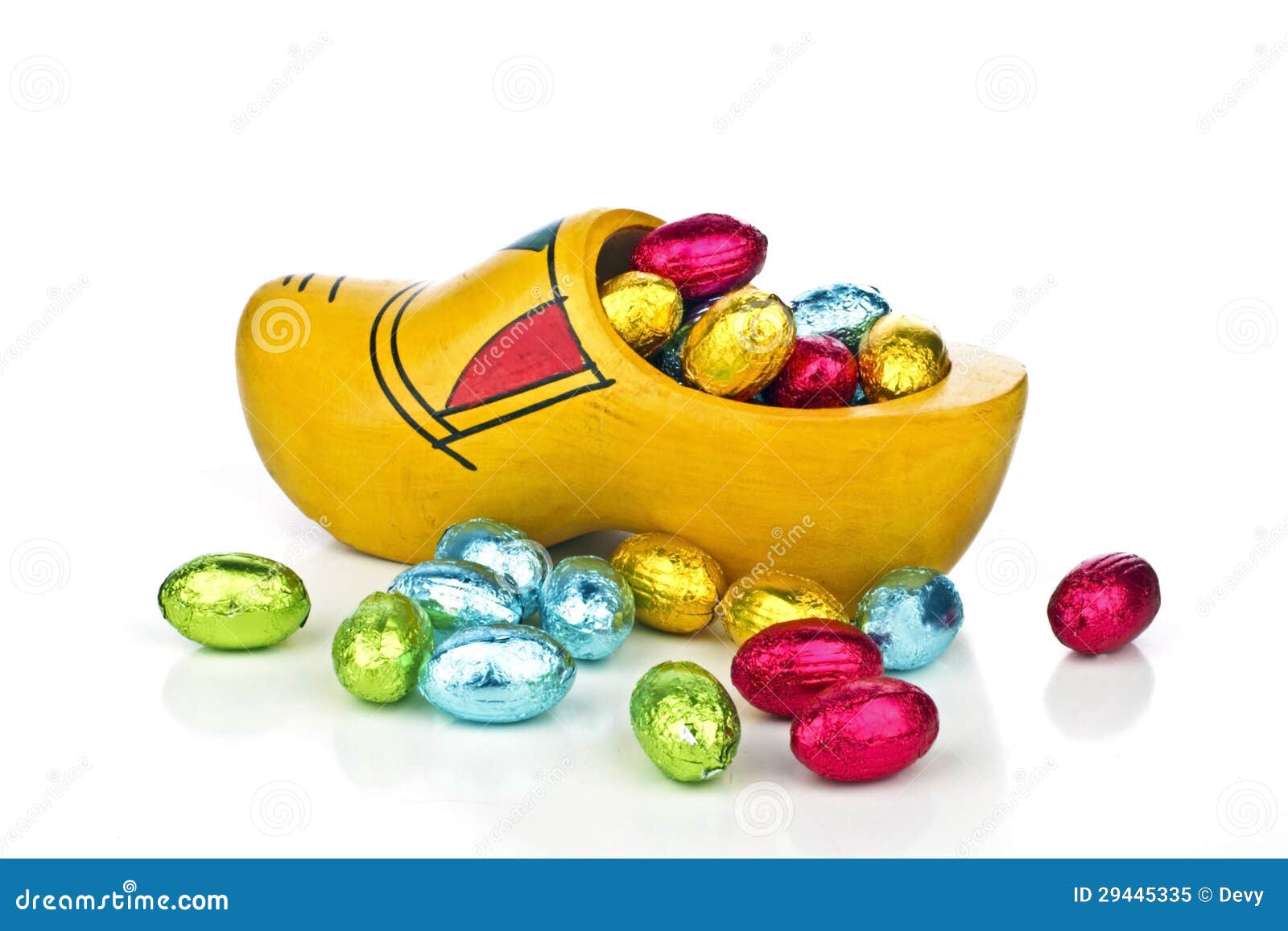 Traditional Dutch Wooden Clog with Little Easter Eggs Stock Image ...