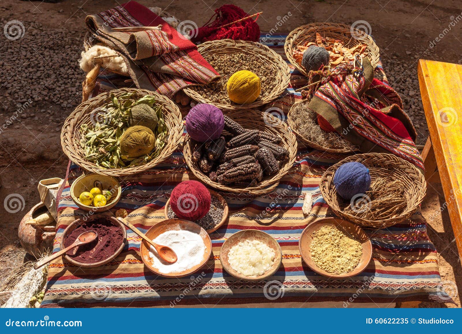 Traditional Dyed Wool stock image. Image of inca, peru - 60622235