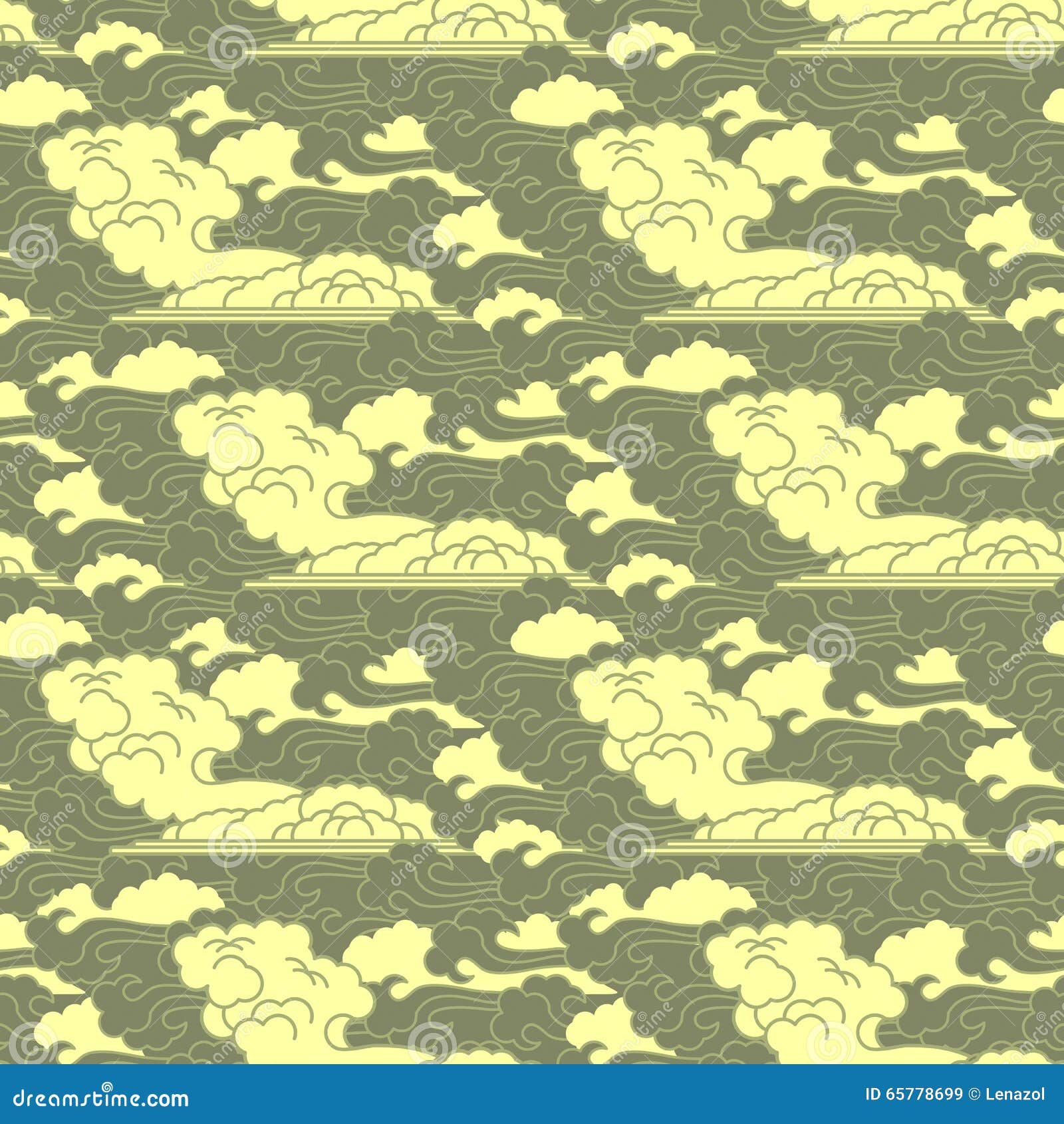 Traditional East Culture Seamless Pattern with Clouds Stock Vector ...