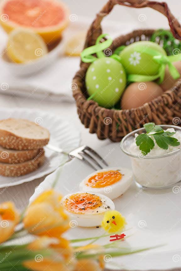 Traditional Easter Breakfast Stock Image - Image of boiled, decor: 23528457