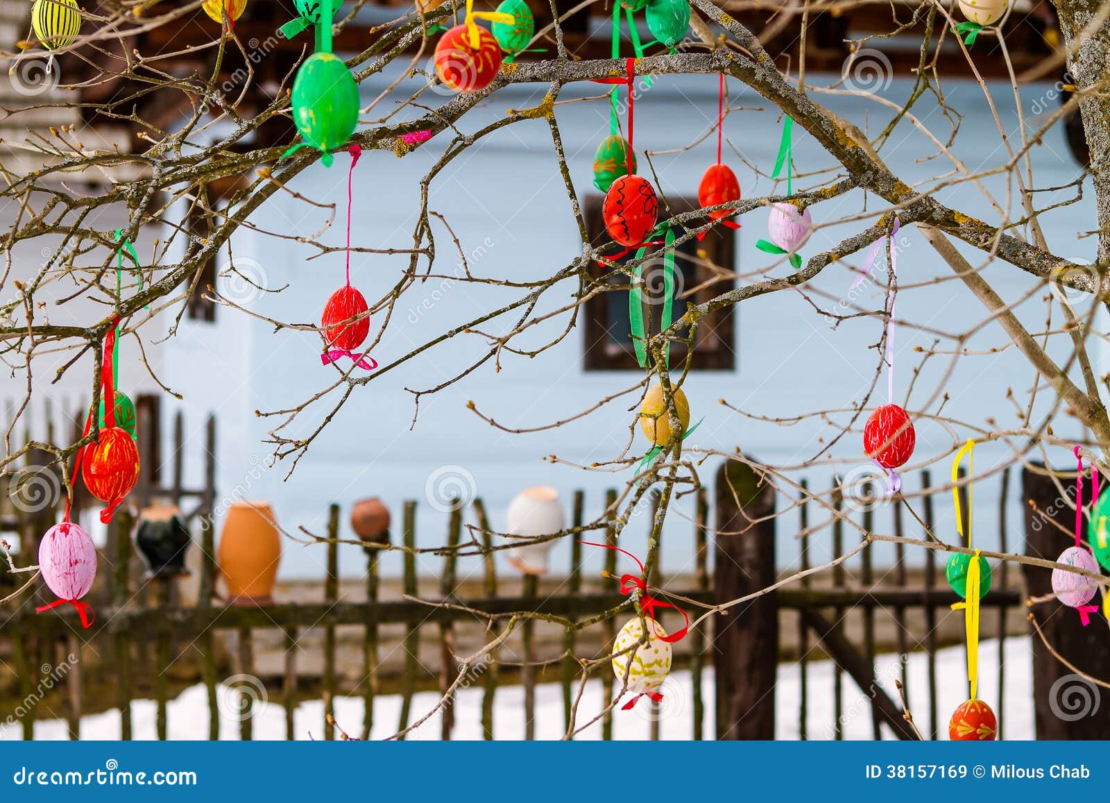 Traditional Easter Decoration. Stock Image - Image of folk, colored ...
