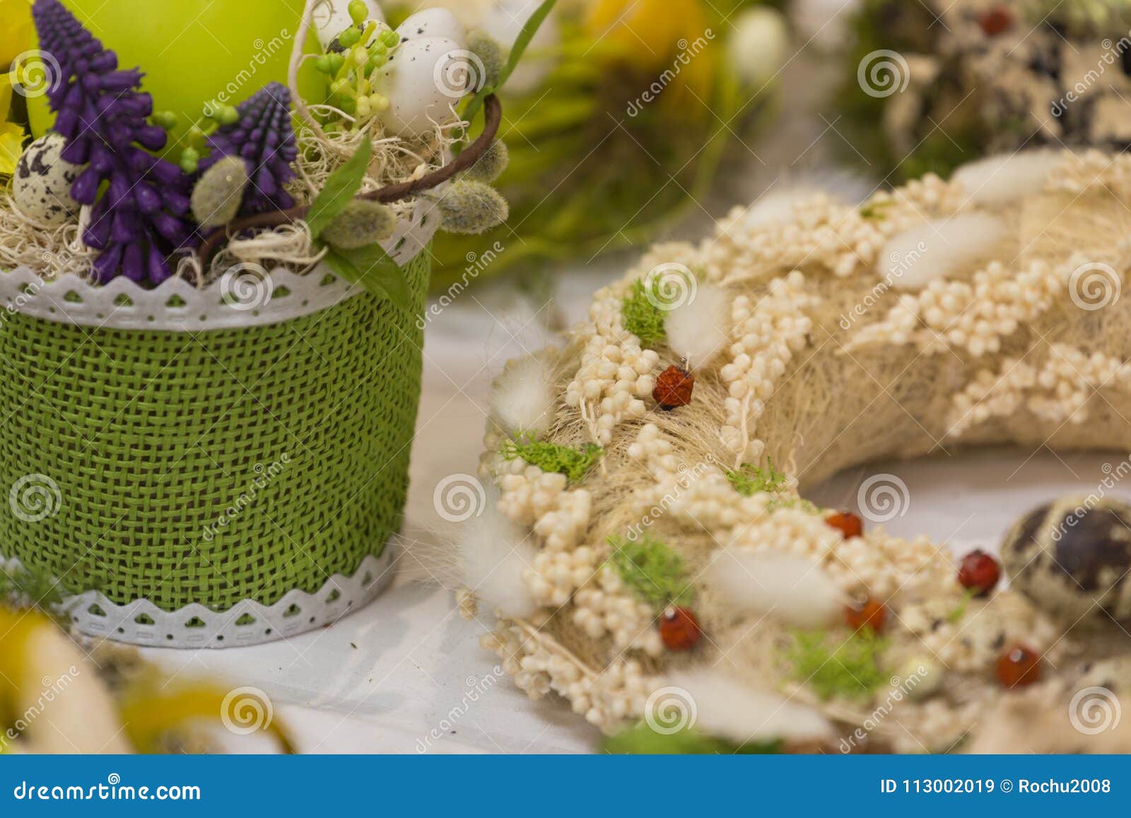 Traditional Easter Decorations on the Table Stock Image - Image of ...