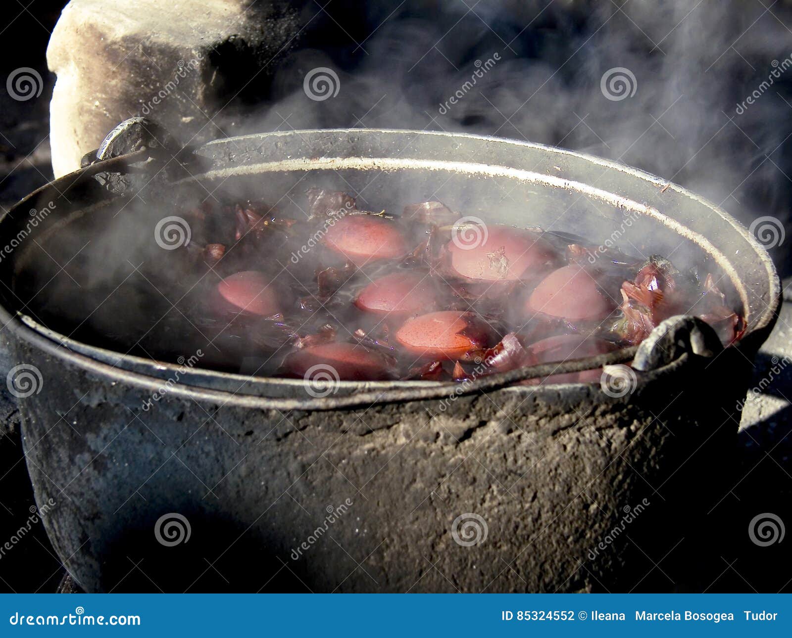 Traditional Easter Eggs Boiling Stock Photo - Image of background ...