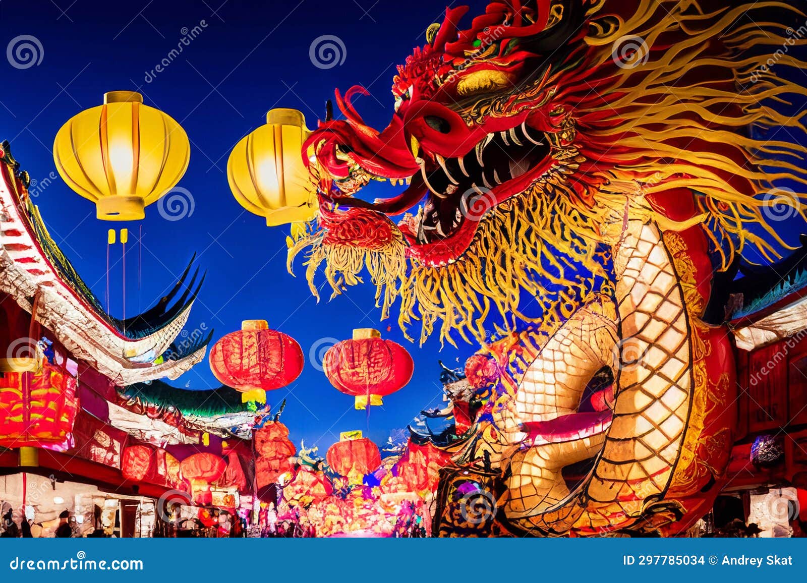 Traditional Eastern Dragon AI Generated Stock Illustration ...