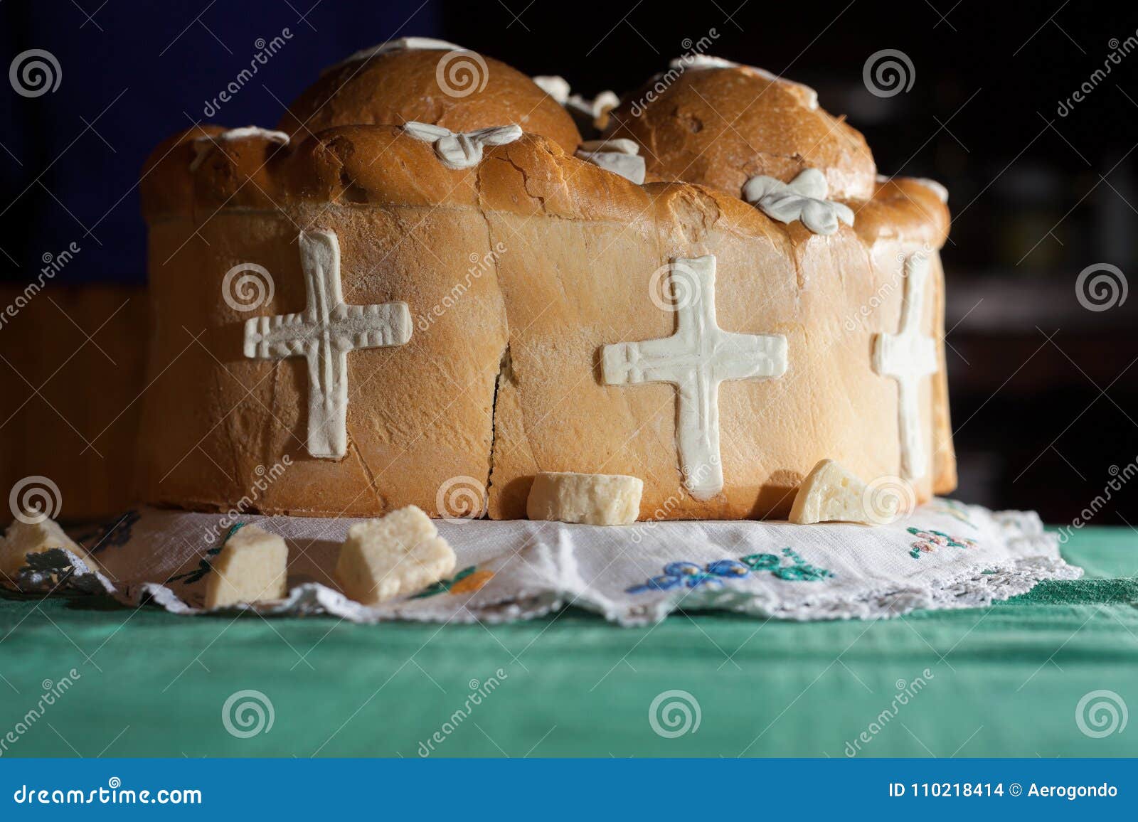 Traditional Eastern Orthodox Church Bread Stock Photo - Image of ...