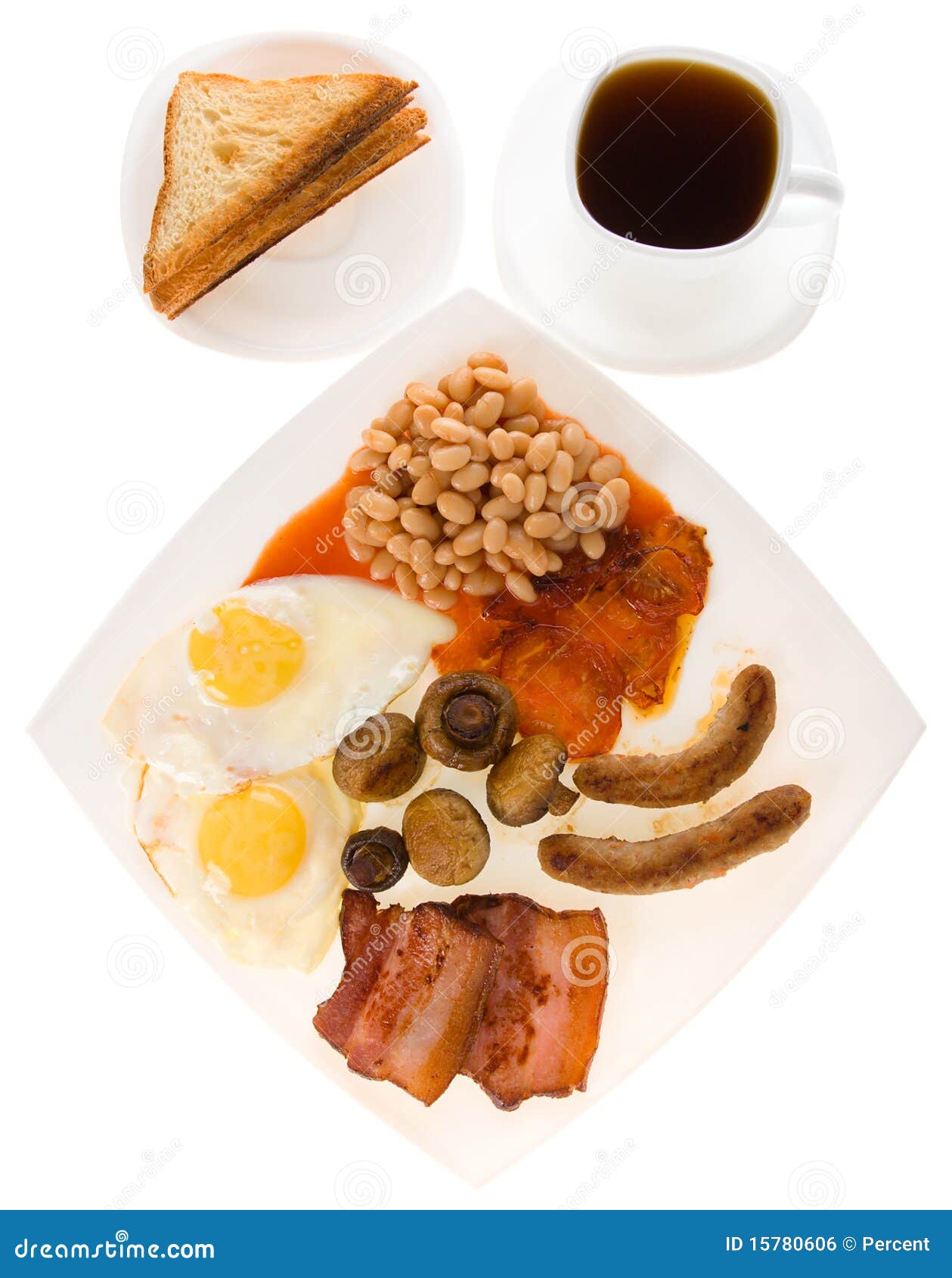 Traditional English Breakfast Stock Photo - Image of cutout, baked ...