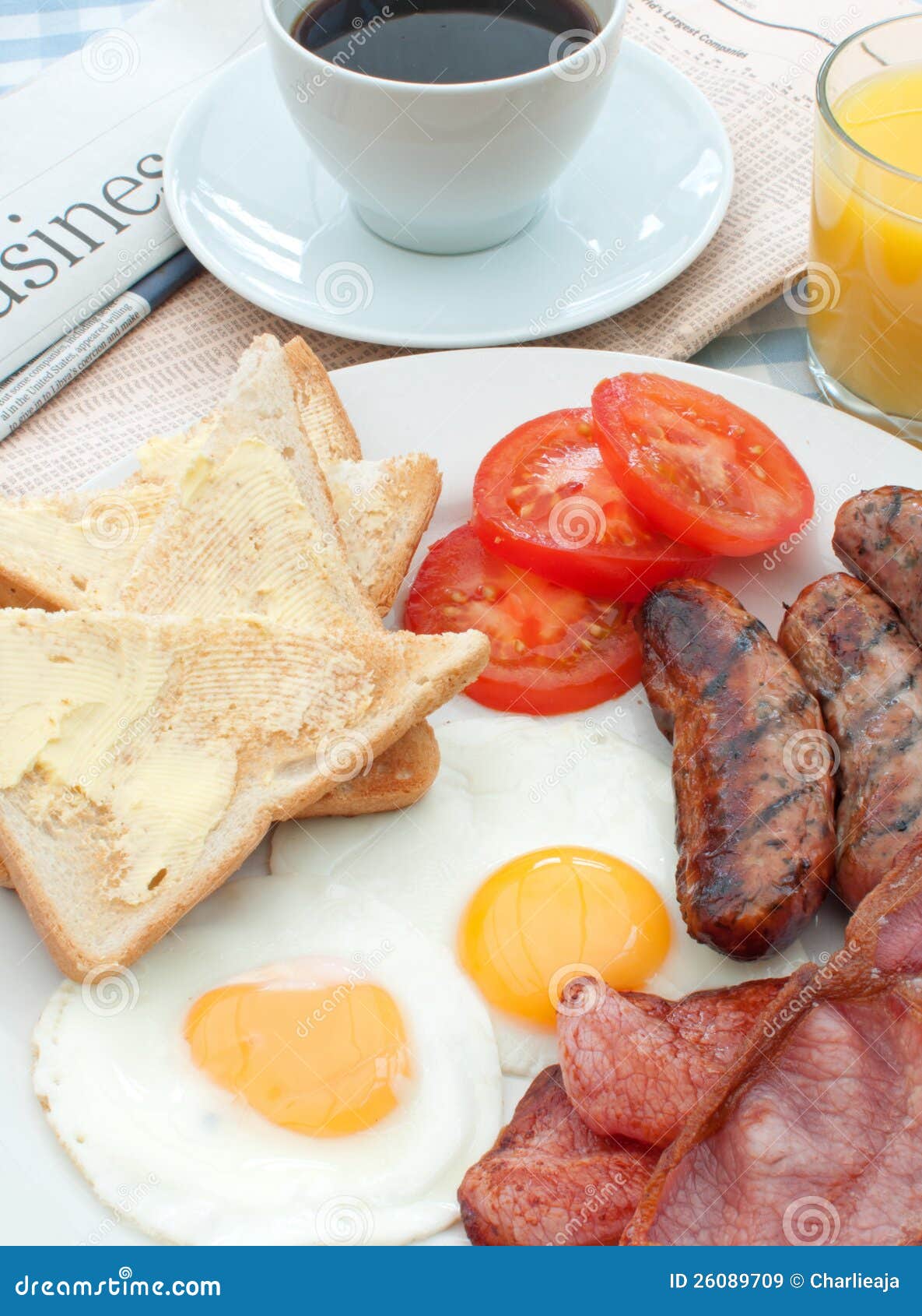 Traditional English Breakfast Stock Image - Image of newspapers, greasy ...