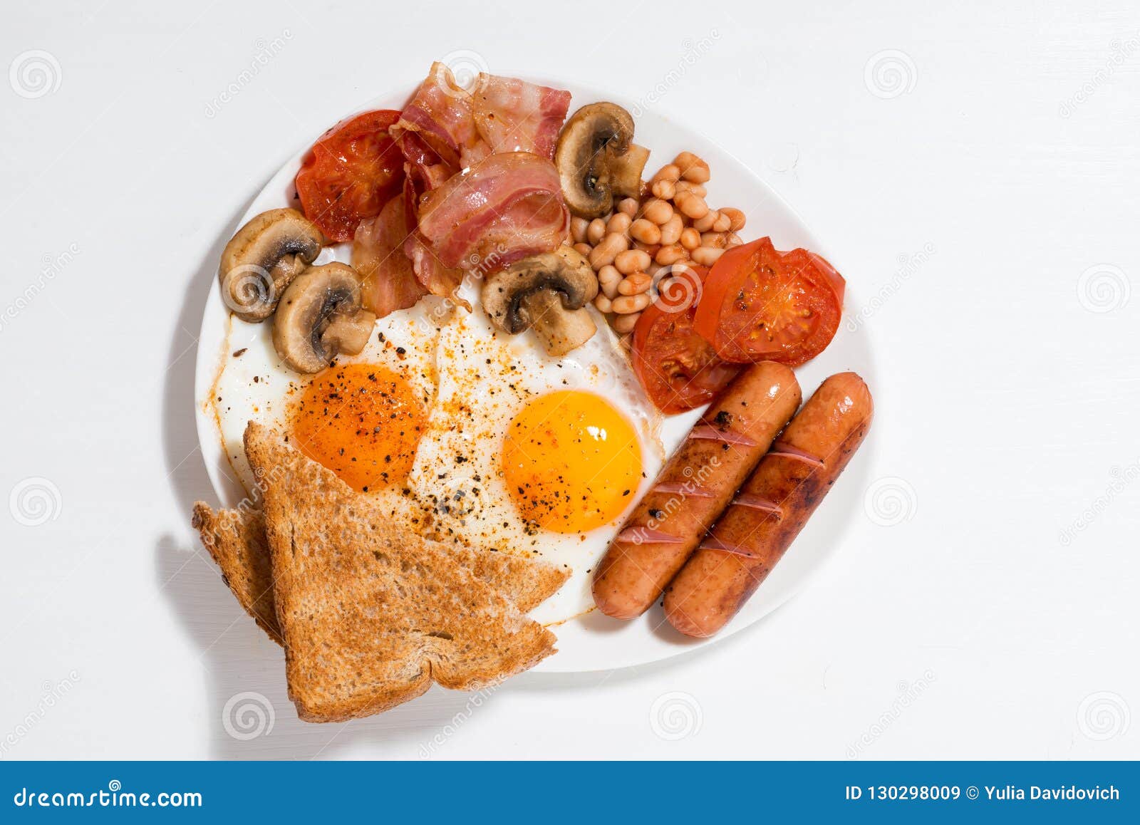 Traditional English Breakfast, Top View Stock Image - Image of product ...