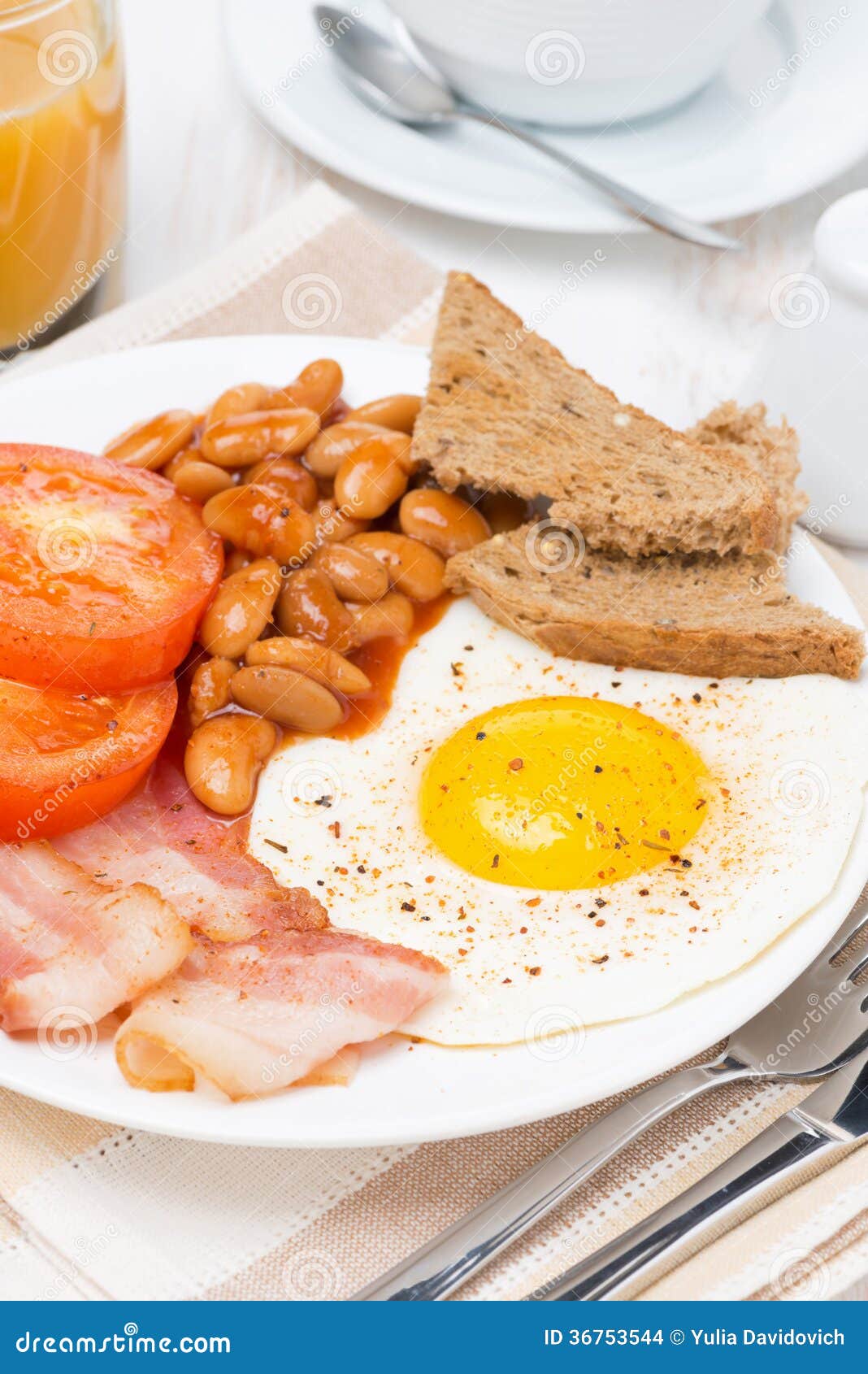 Traditional English Breakfast, Vertical Stock Photo - Image of ...