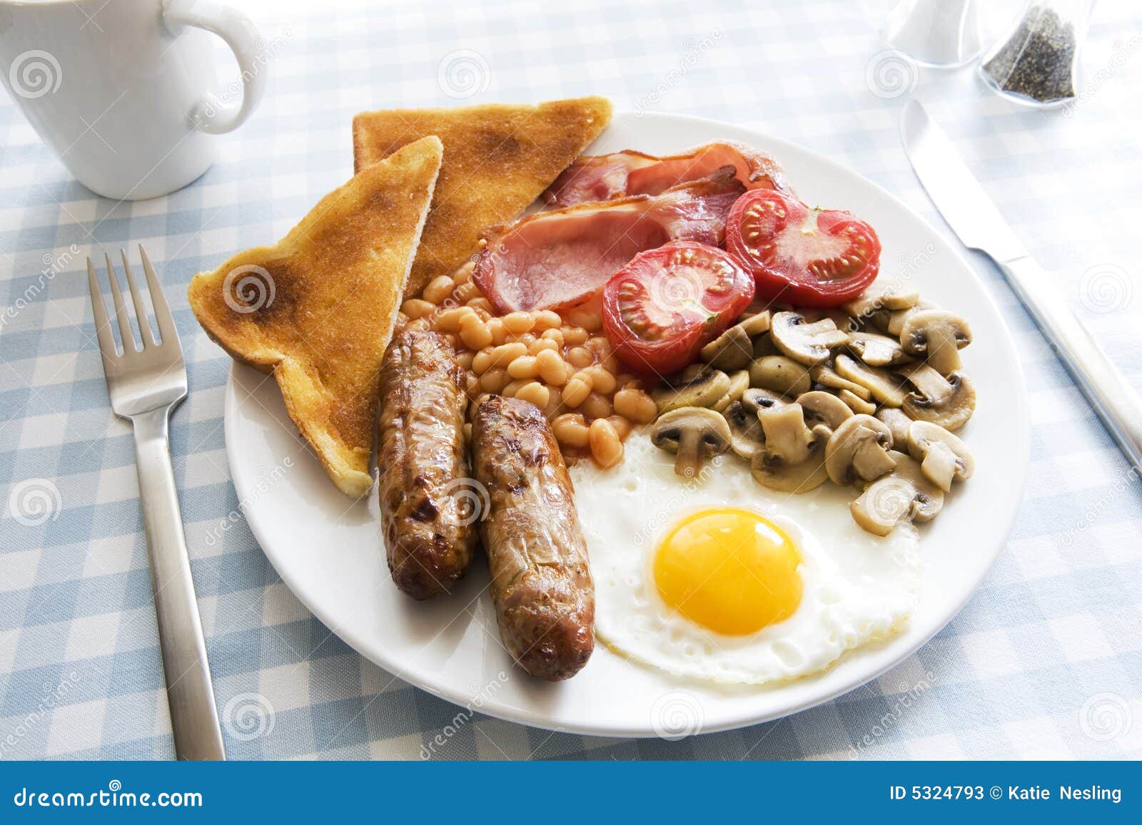 Traditional English Cooked Breakfast Stock Image - Image of horizontal ...
