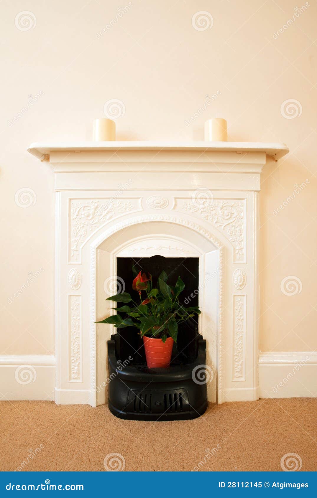 Traditional English Fireplace Stock Image - Image of home, british ...