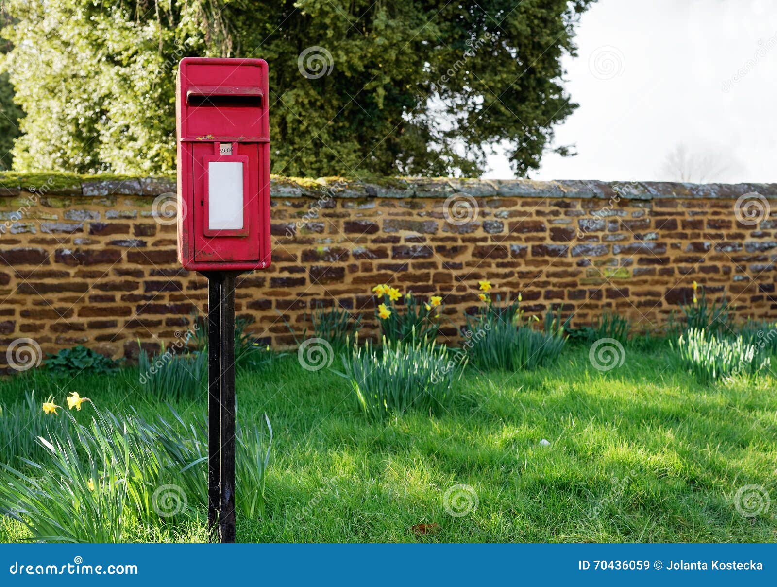 The Old English Post Box Outside The Modern Post Office On Delft Island ...