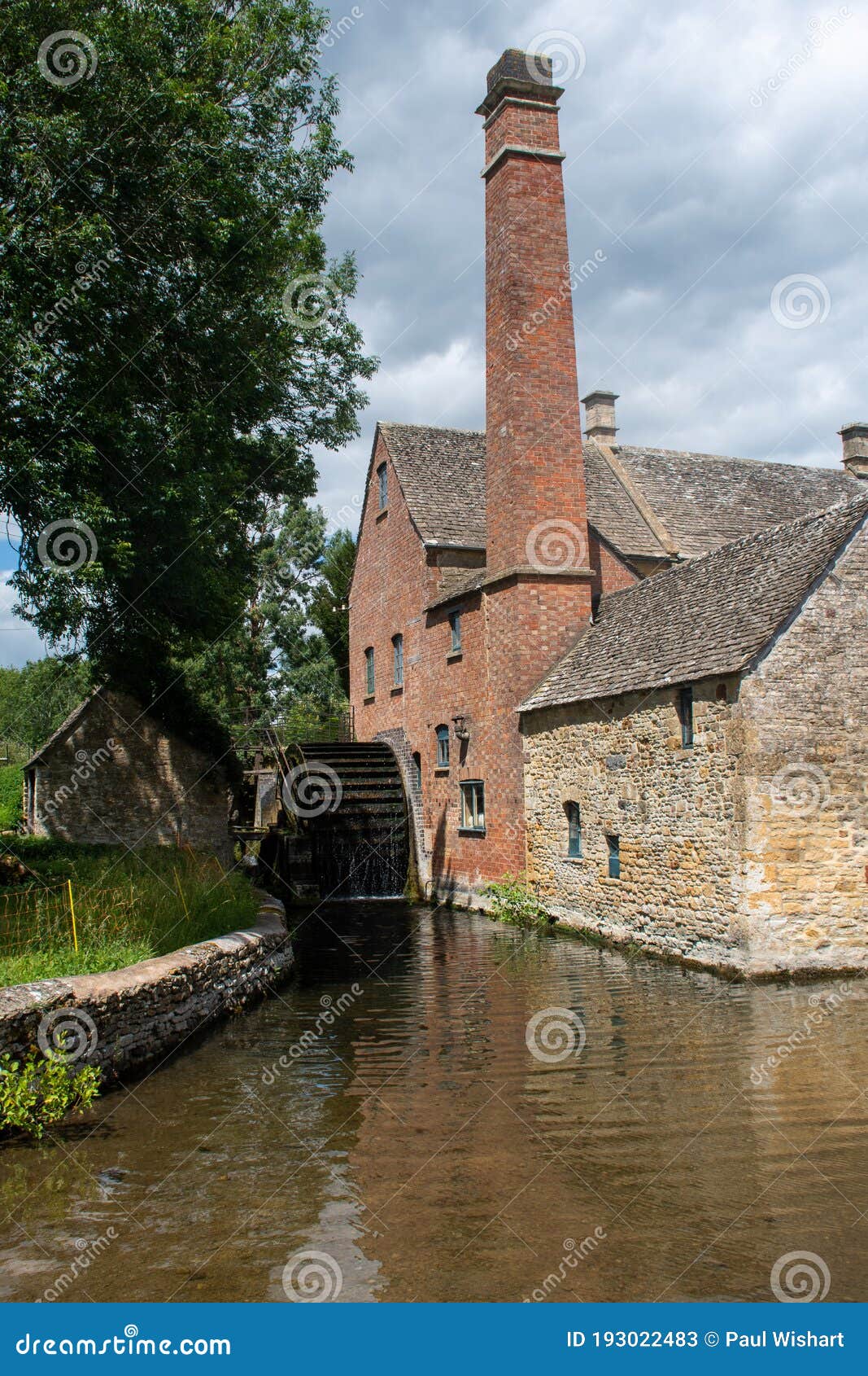 Traditional English Watermill by Stream Stock Image - Image of heritage ...