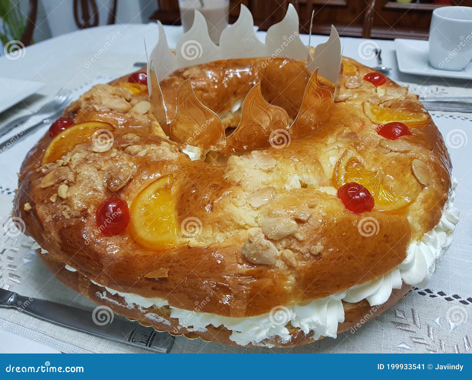 Traditional Epiphany Cake from the South of Spain Stock Image - Image ...