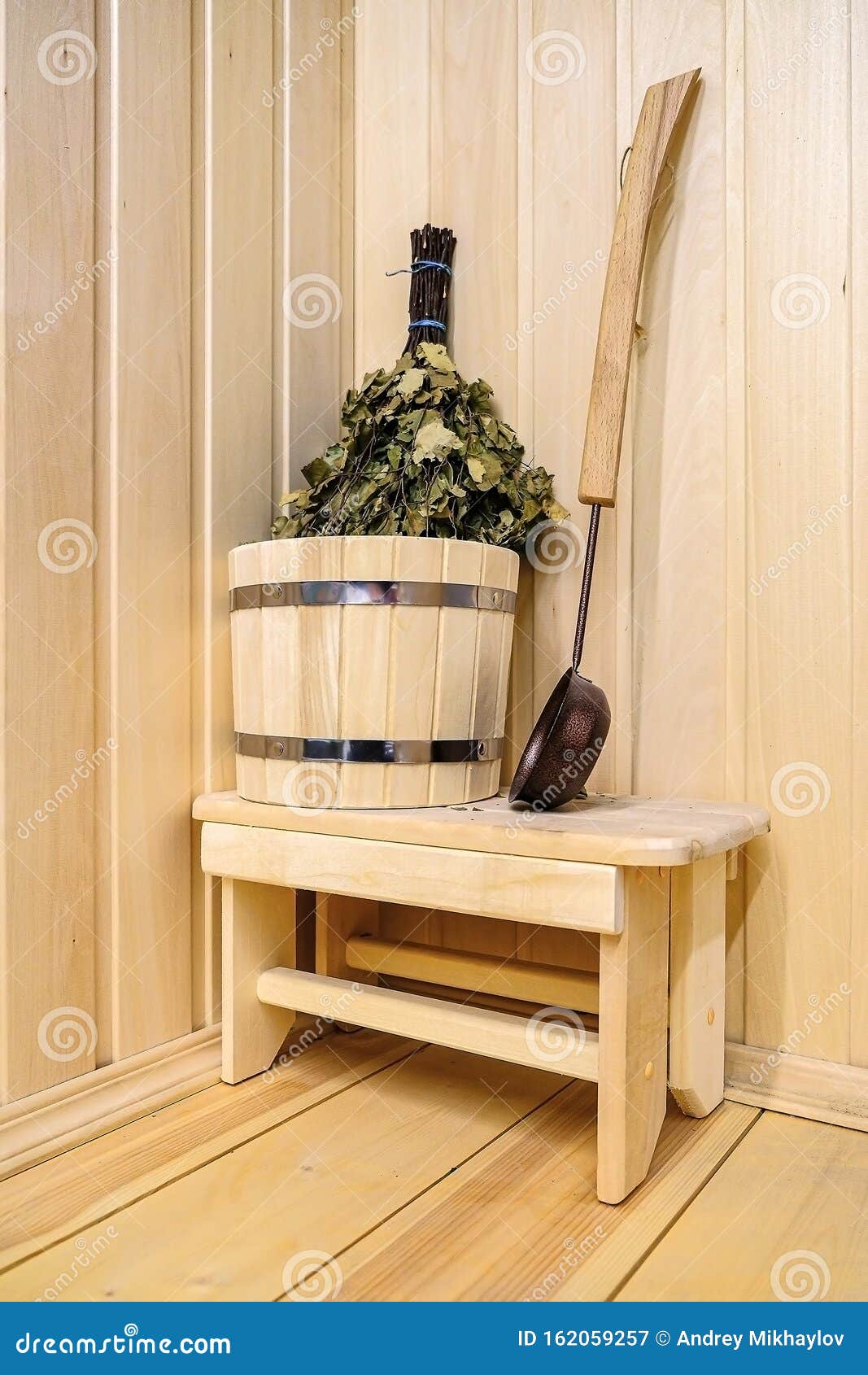 Traditional Equipment for Russian Bath from Wood. Stock Image - Image ...