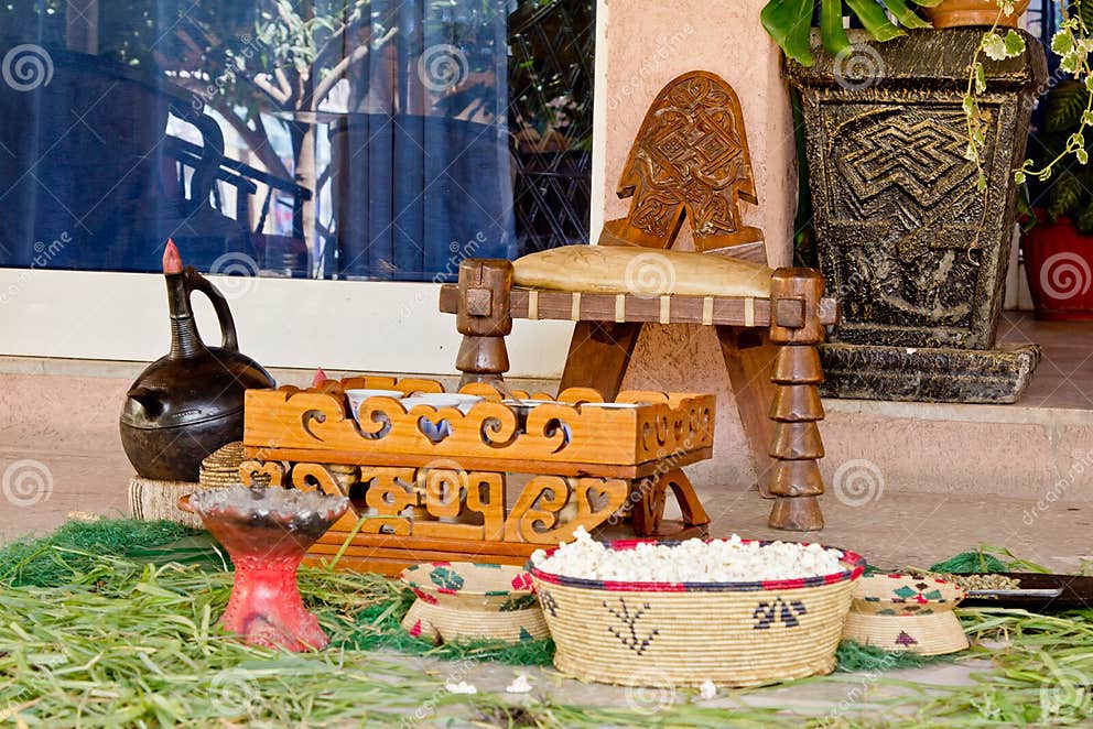 Traditional Ethiopian Coffee Setup Stock Image - Image of traditional ...