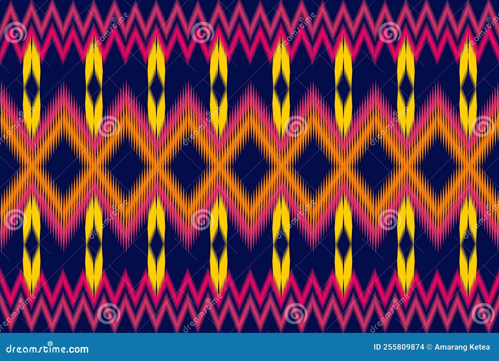 Traditional Ethnic Geometric Ikat Fabric Pattern Stock Photo - Image of ...