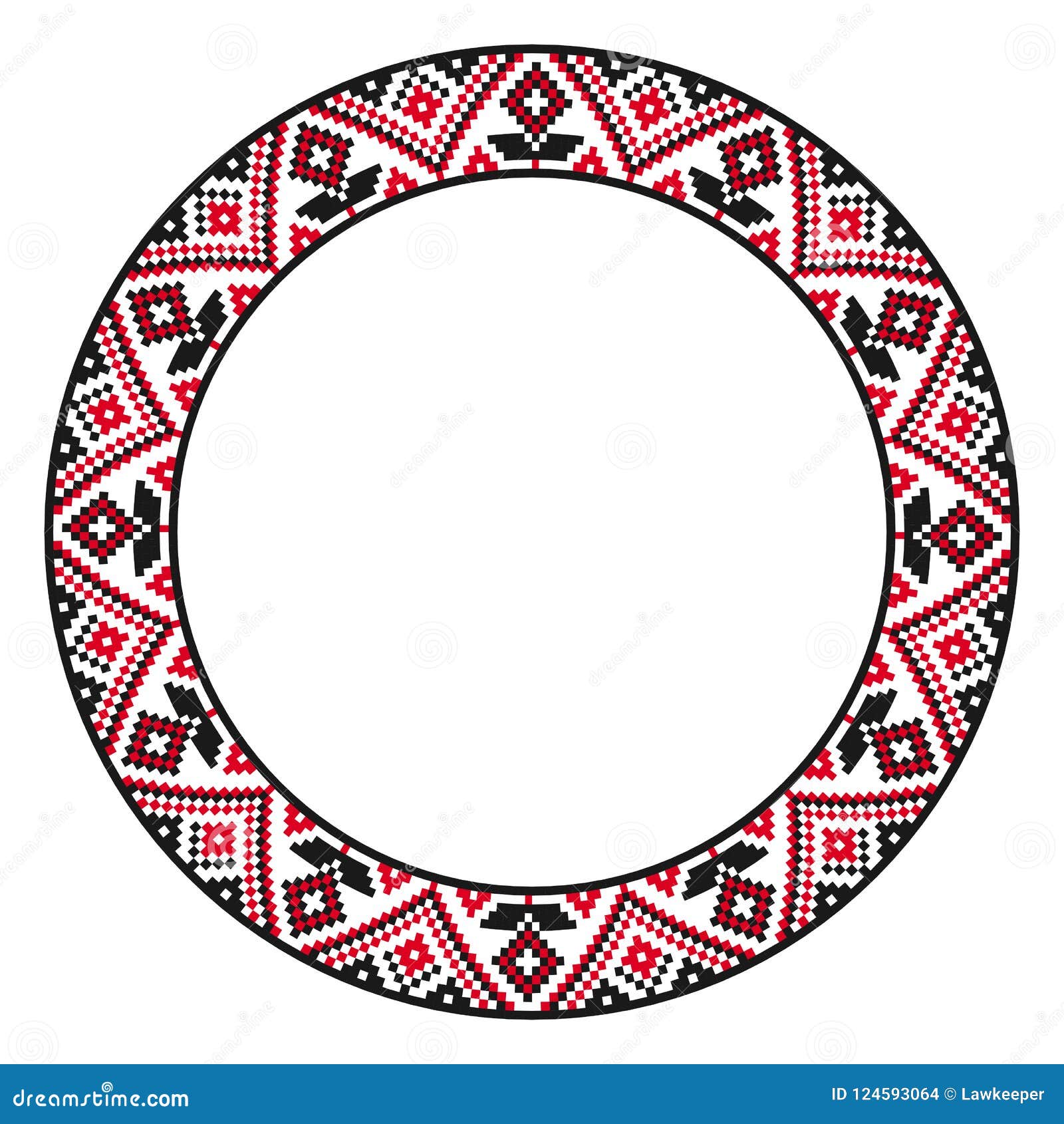 Traditional Ethnic Round Geometric Embroidered Pattern Stock Vector ...