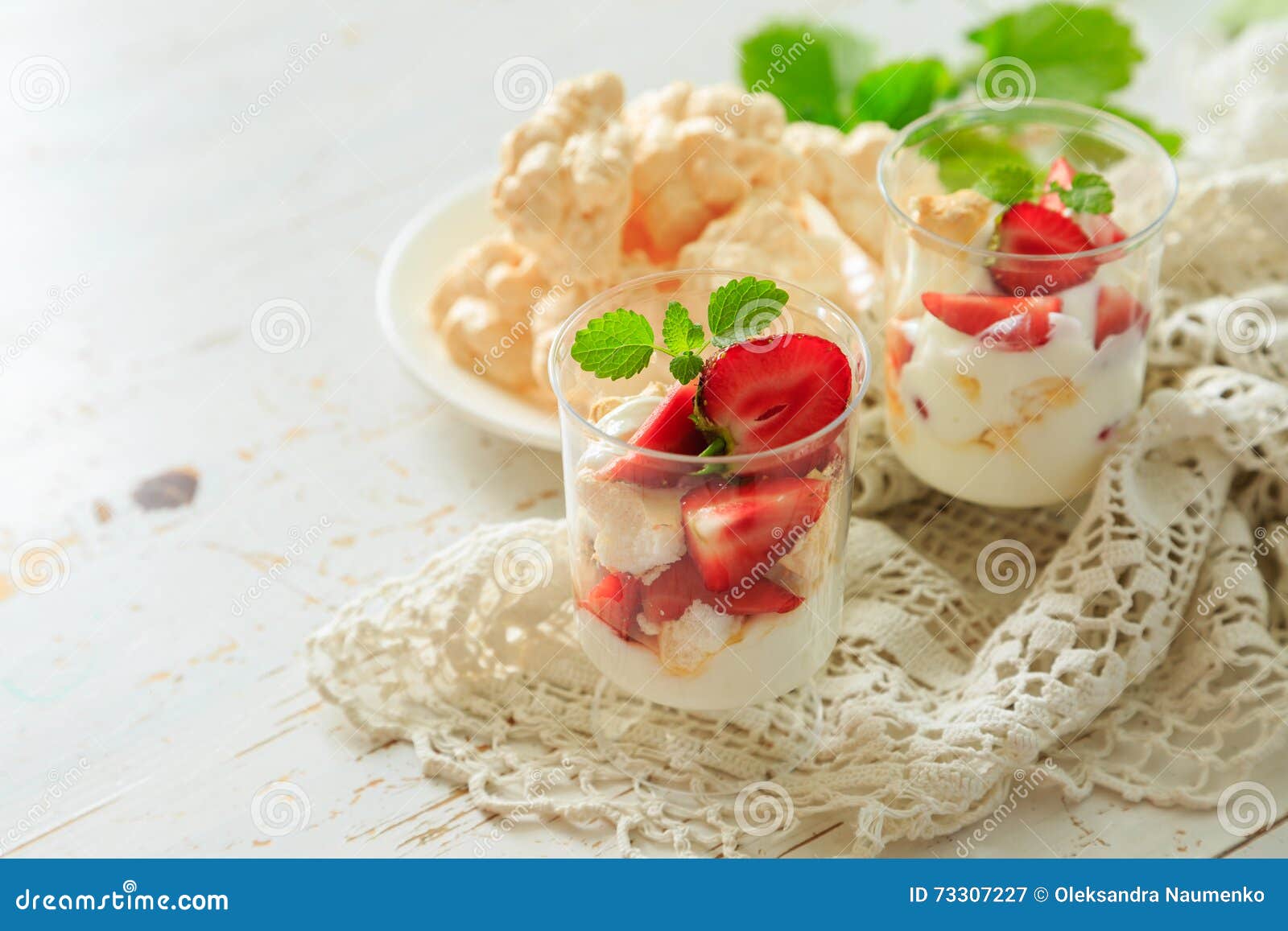 Traditional Eton Mess with Strawberry Stock Image - Image of meringue ...