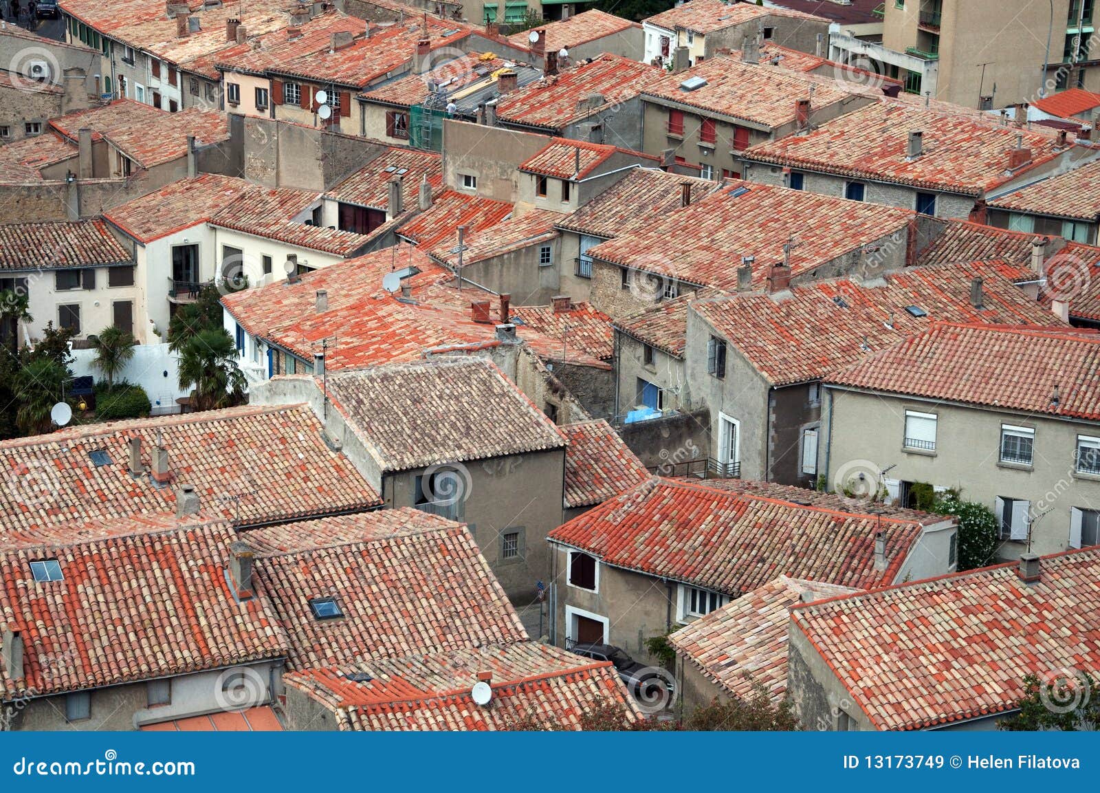 Traditional European Clay Tiled Red Rooftops Stock Image - Image of ...