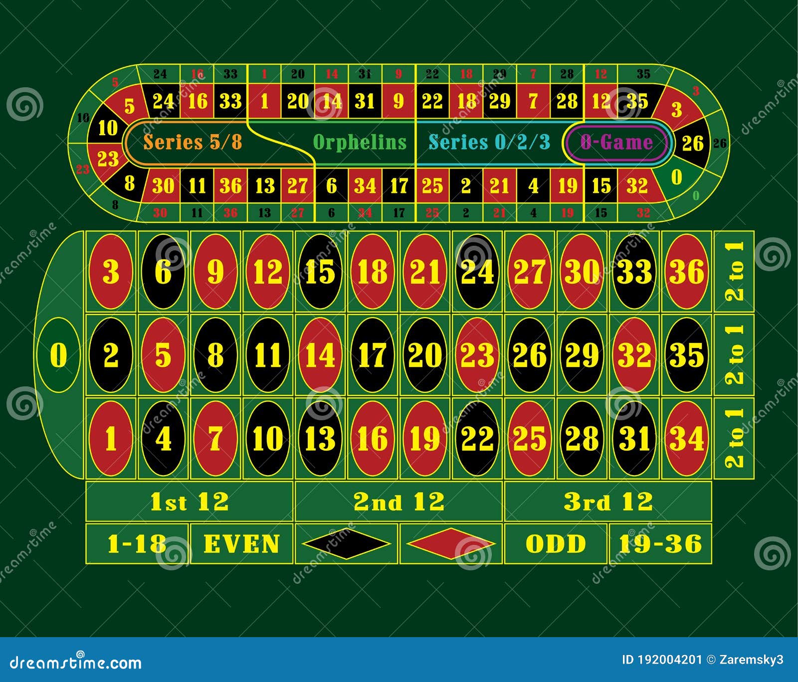 Traditional European Roulette Table Vector Illustration Stock Vector ...