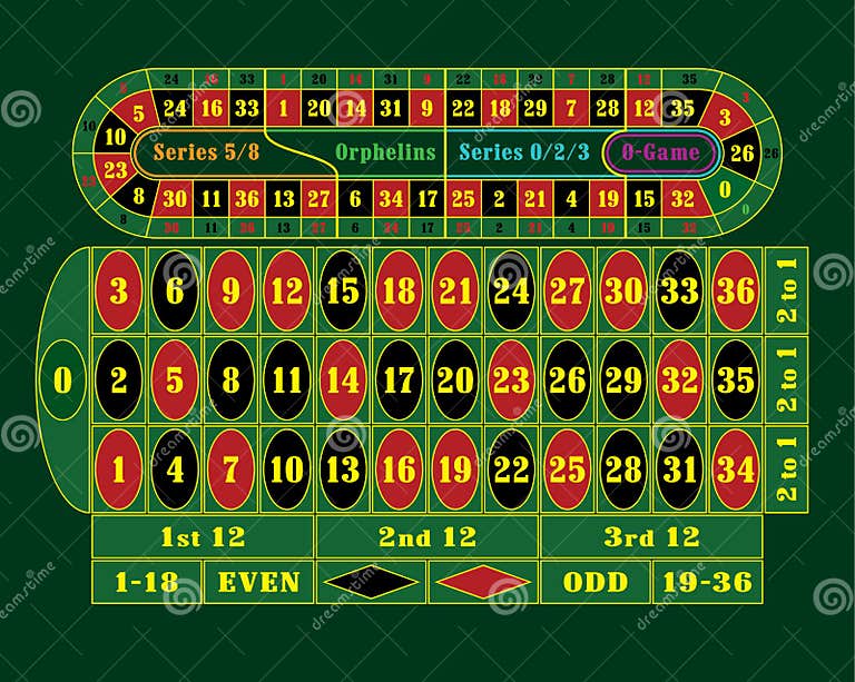 Traditional European Roulette Table Vector Illustration Stock Vector ...