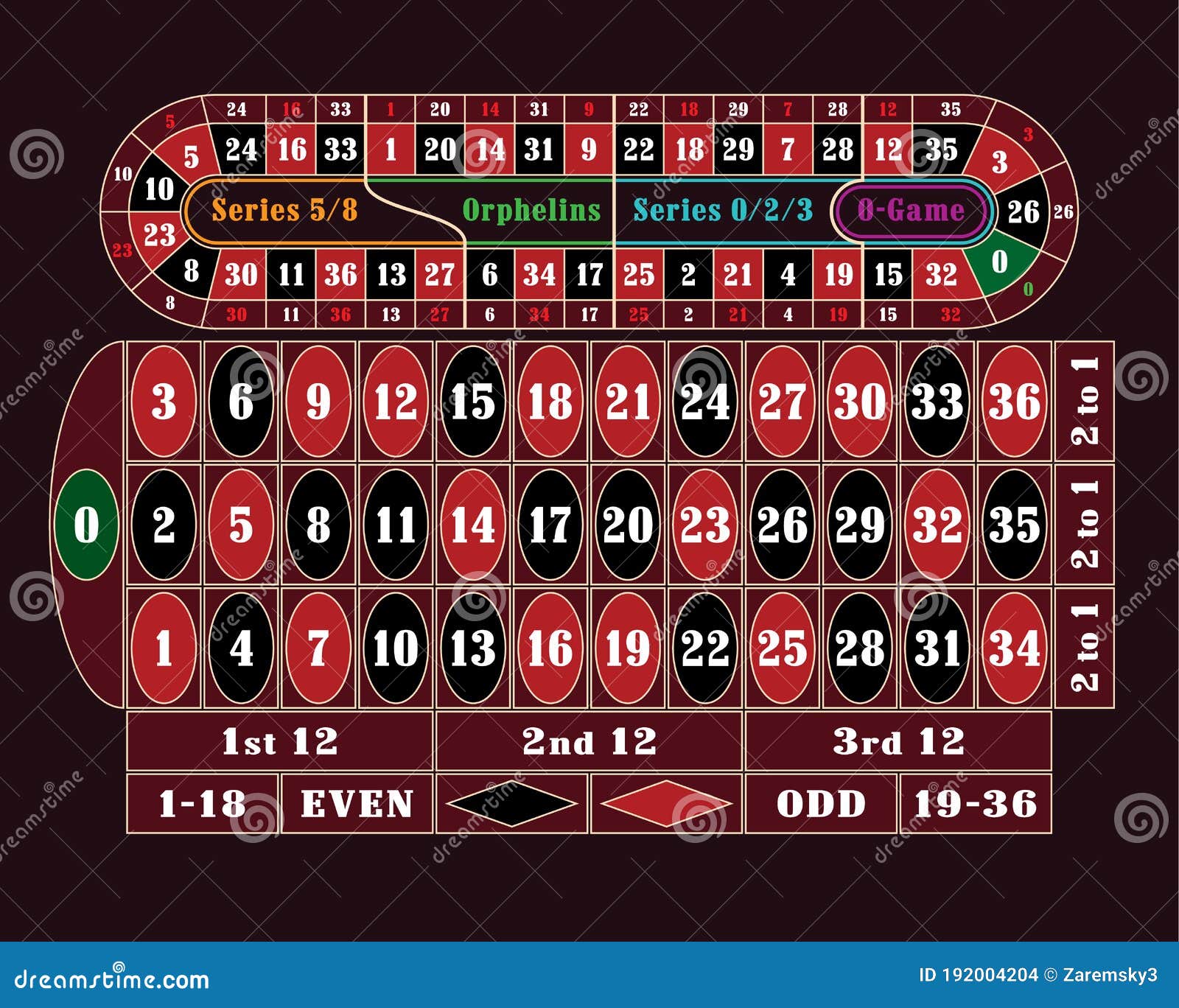 Traditional European Roulette Table Vector Illustration Stock Vector ...