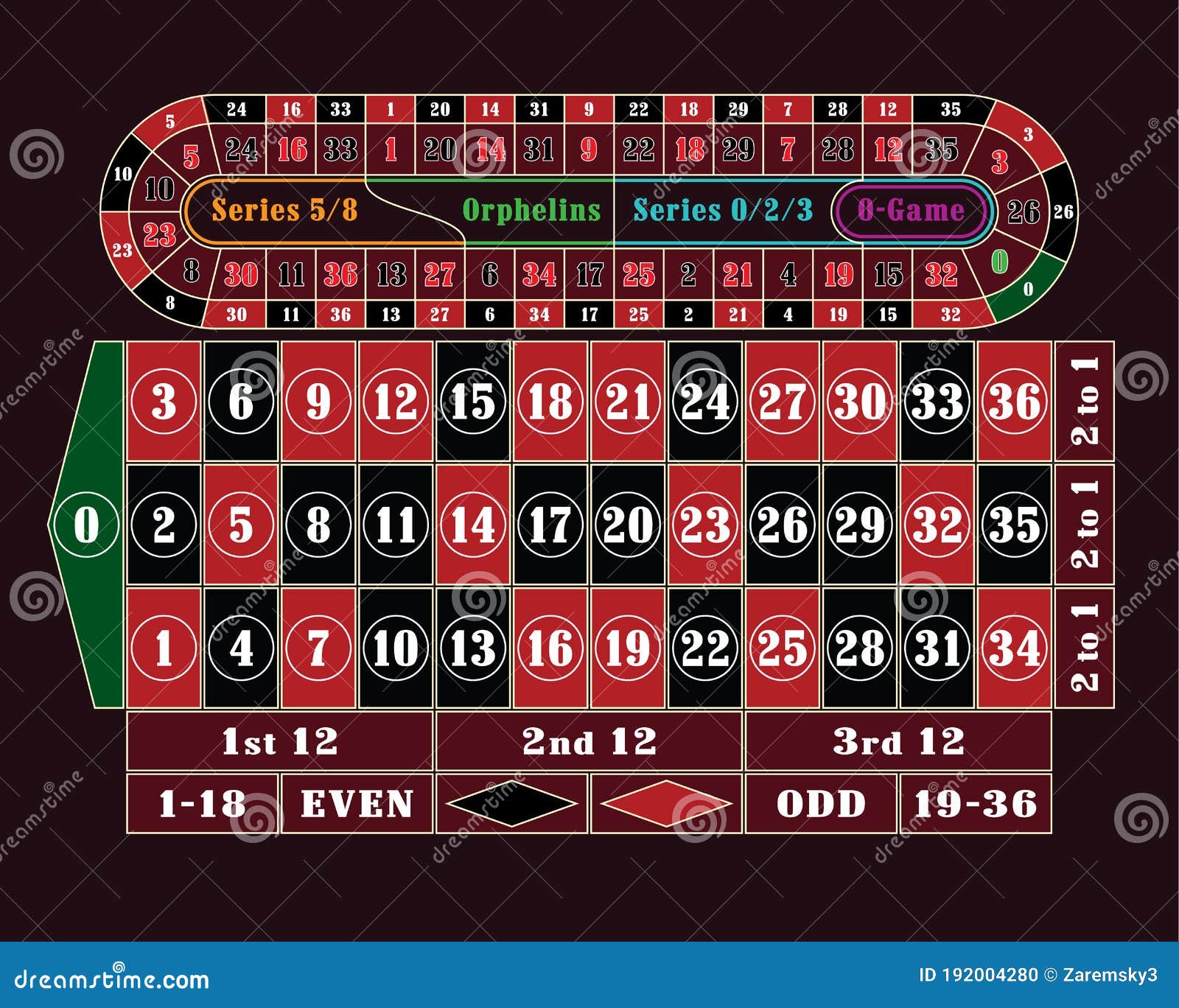 Traditional European Roulette Table Vector Illustration Stock Vector ...