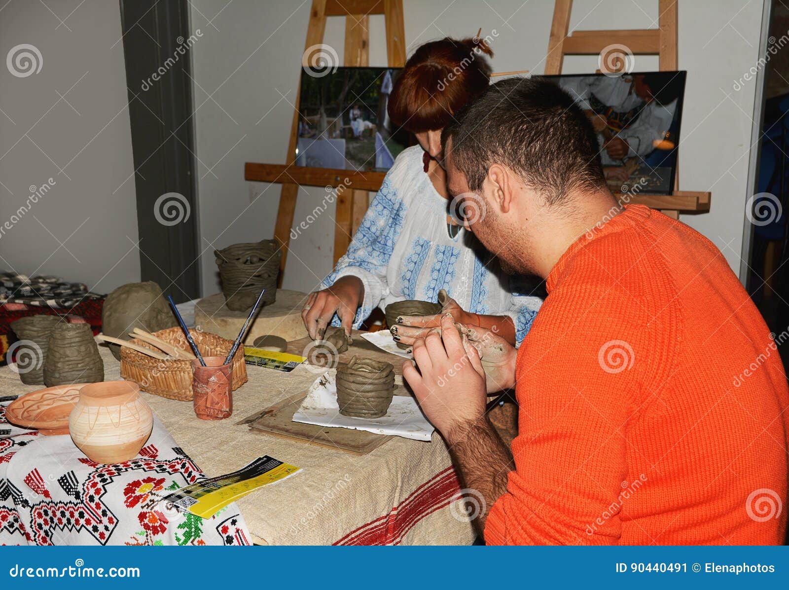 Traditional Evening Sitting with People Making Pottery Editorial Photo ...