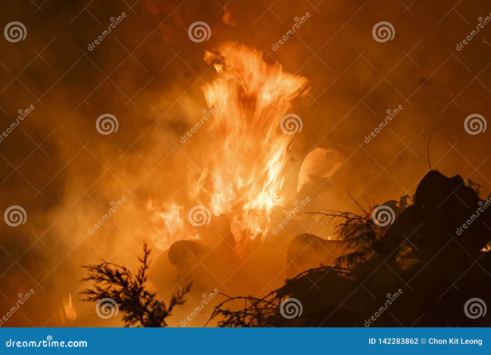 The Traditional Event - Bon Fire Stock Photo - Image of night, united ...
