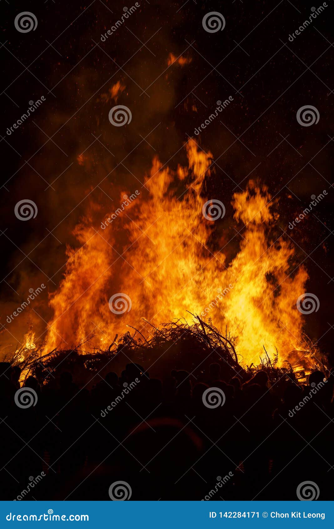 The Traditional Event - Bon Fire Stock Image - Image of burning ...