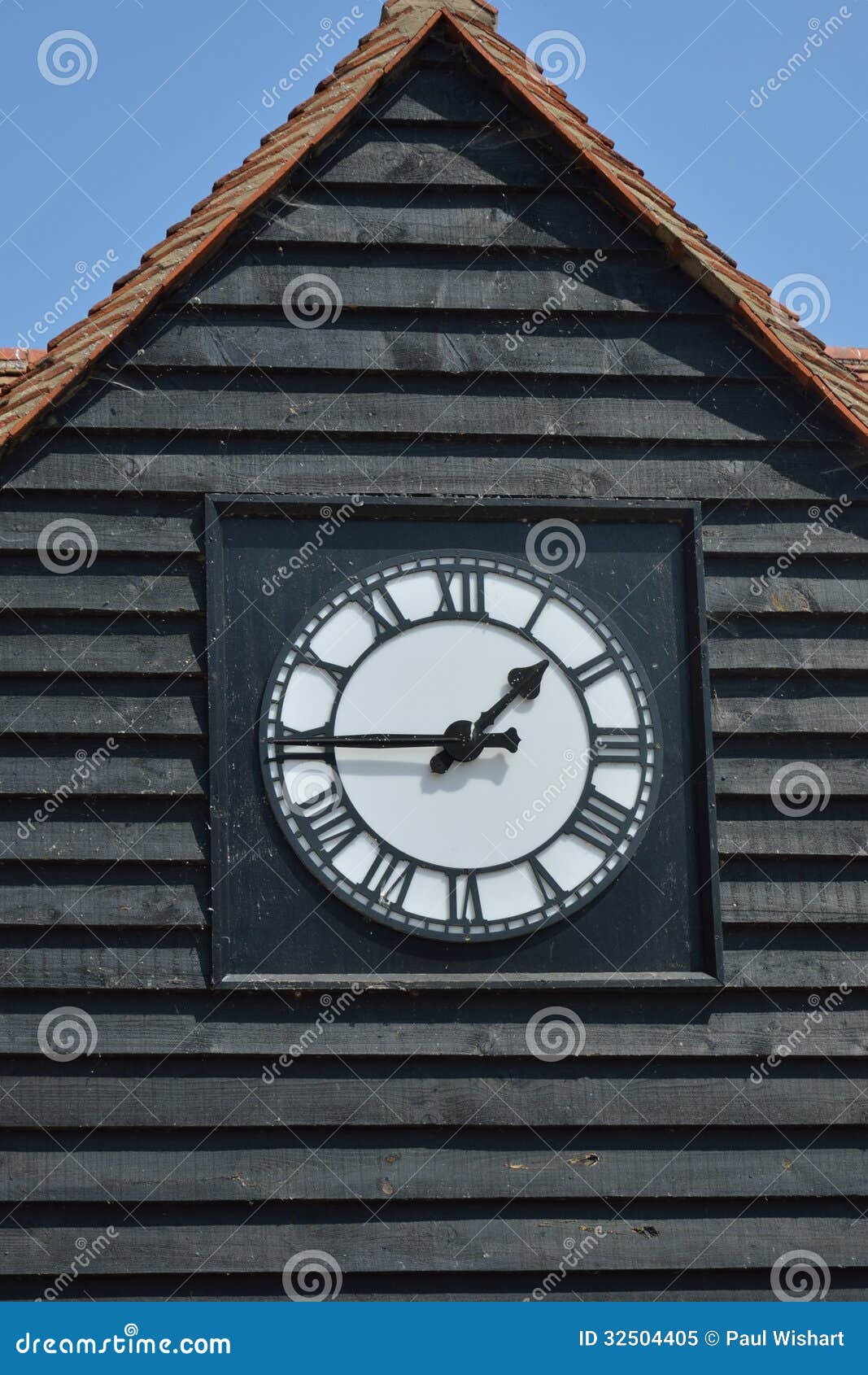 Traditional external clock stock image. Image of architecture - 32504405