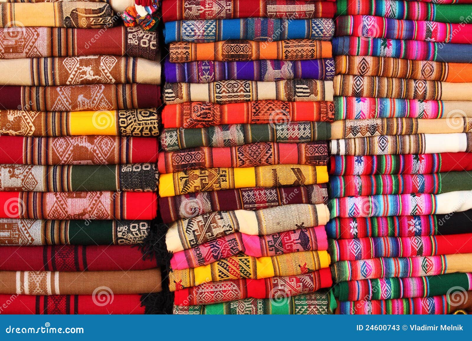 Traditional Fabrics from Andean Region Stock Image - Image of llama ...