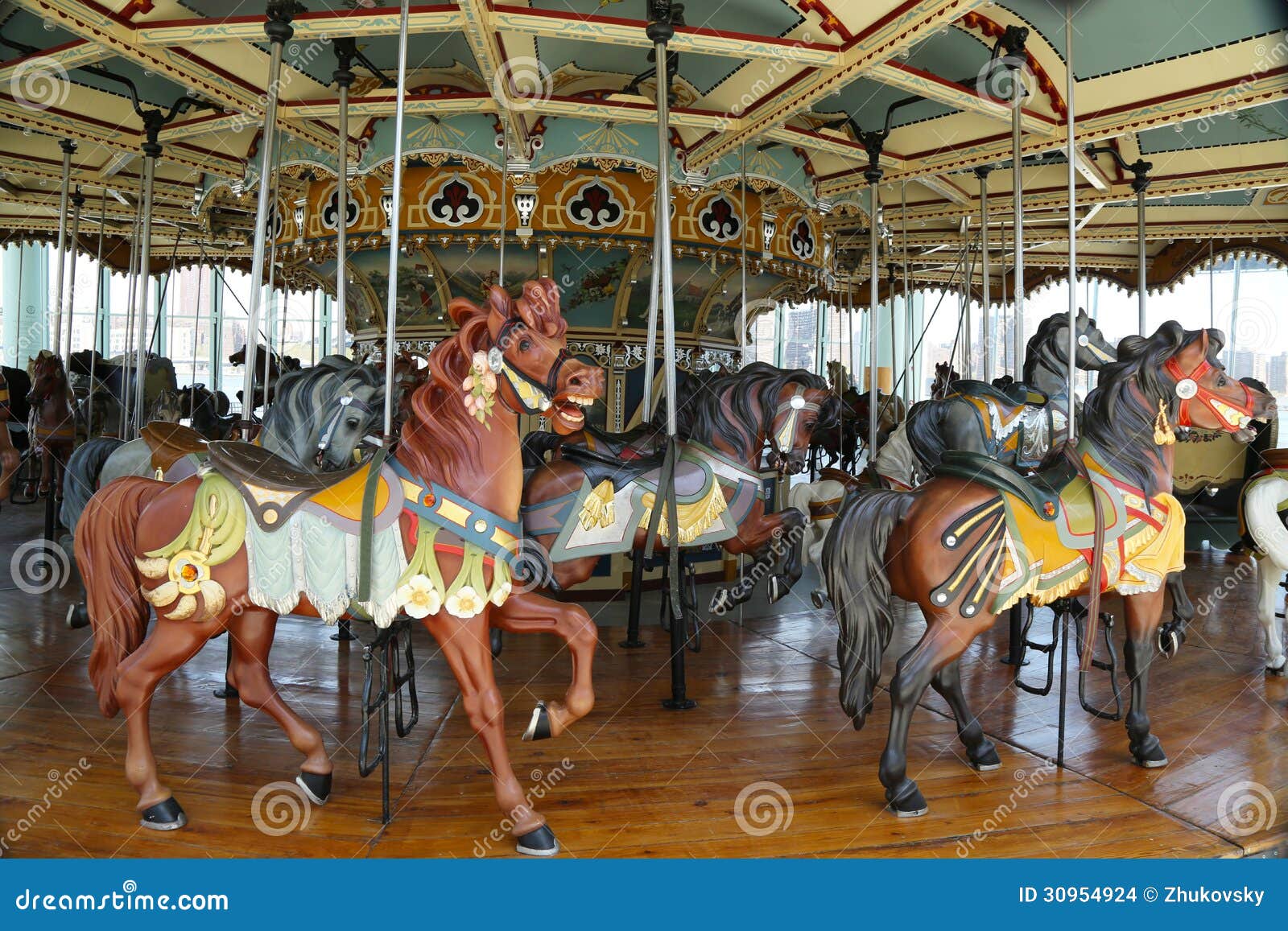 Traditional Fairground Carousel Stock Photo - Image of advent, movement ...