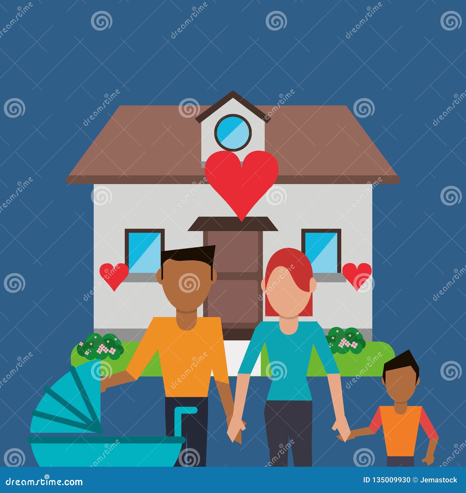 Traditional family image stock vector. Illustration of person - 135009930