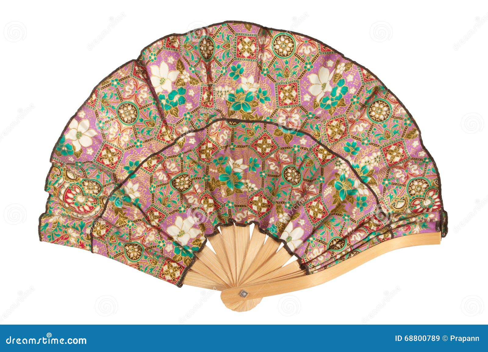 Traditional Fan, Colorful Fan, Isolated on White Stock Image - Image of ...