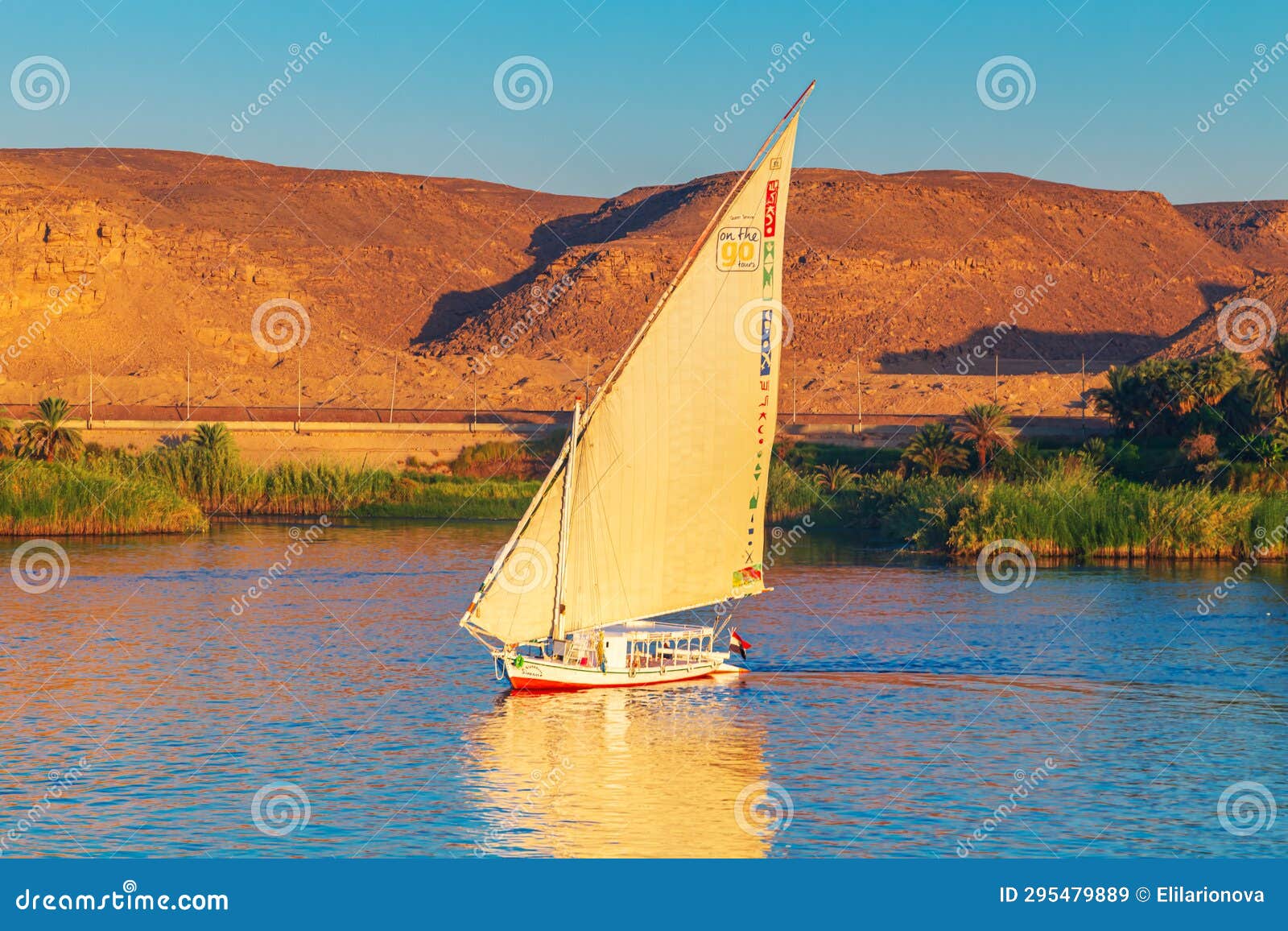 Traditional Felucca Boat on the Nile River Editorial Stock Image ...